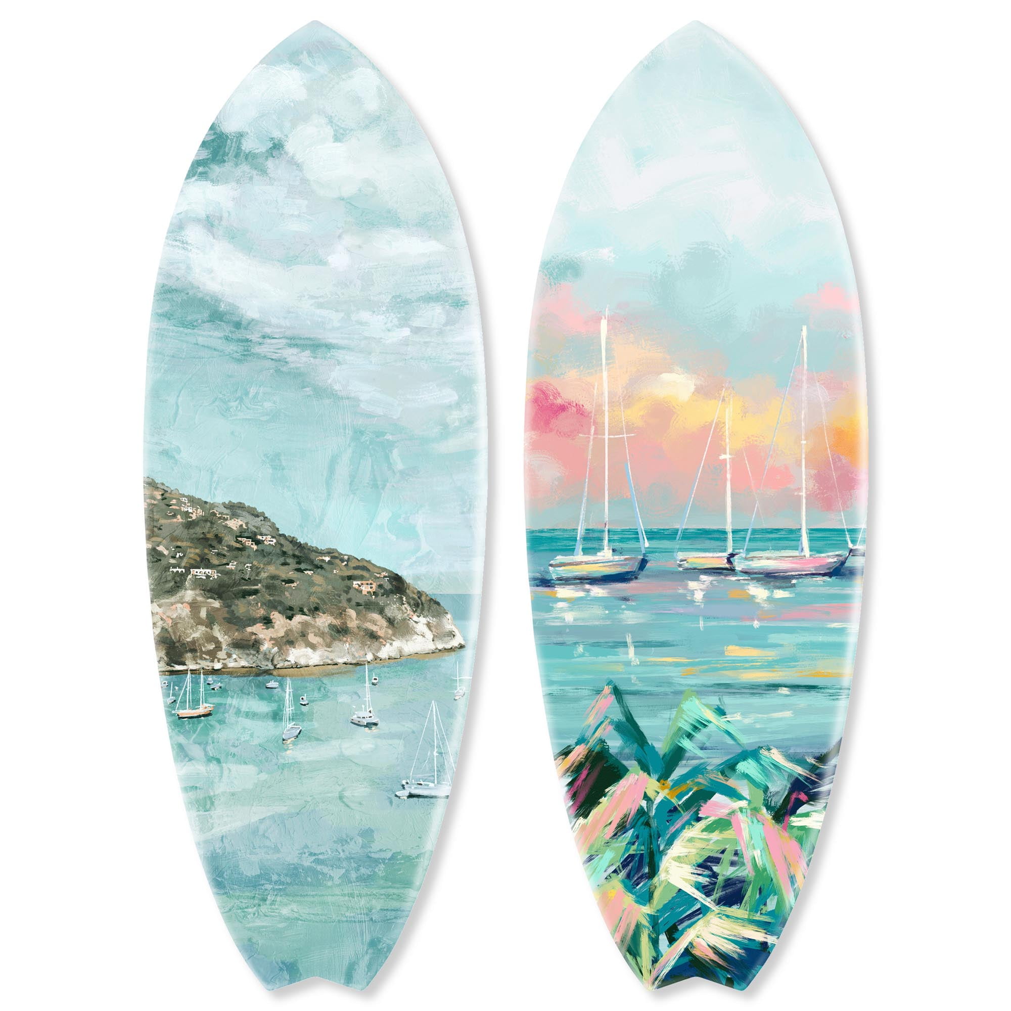 Notoriart Retro Coastal Art Coastal Acrylic Wall Art Easy-to-Hang, 2 ...