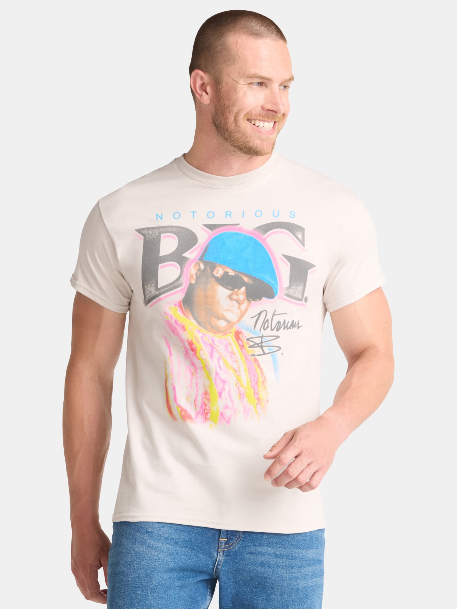 Notorious B.I.G. Men's and Big Men's Cotton Graphic Tee, Sizes S-3XL ...