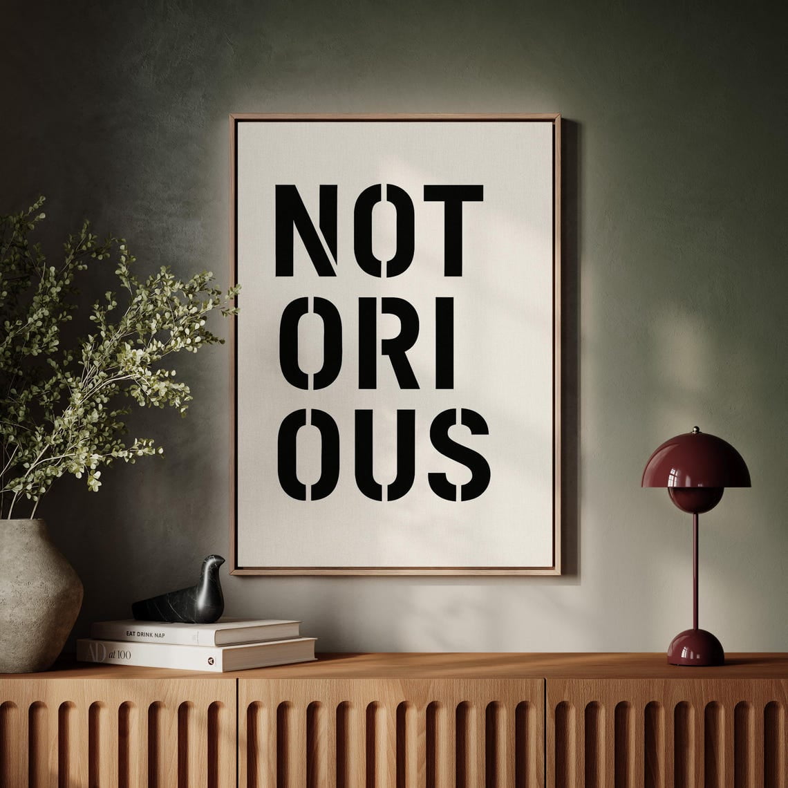 Notorious Bold Typography Poster – Minimalist Black And White Statement ...