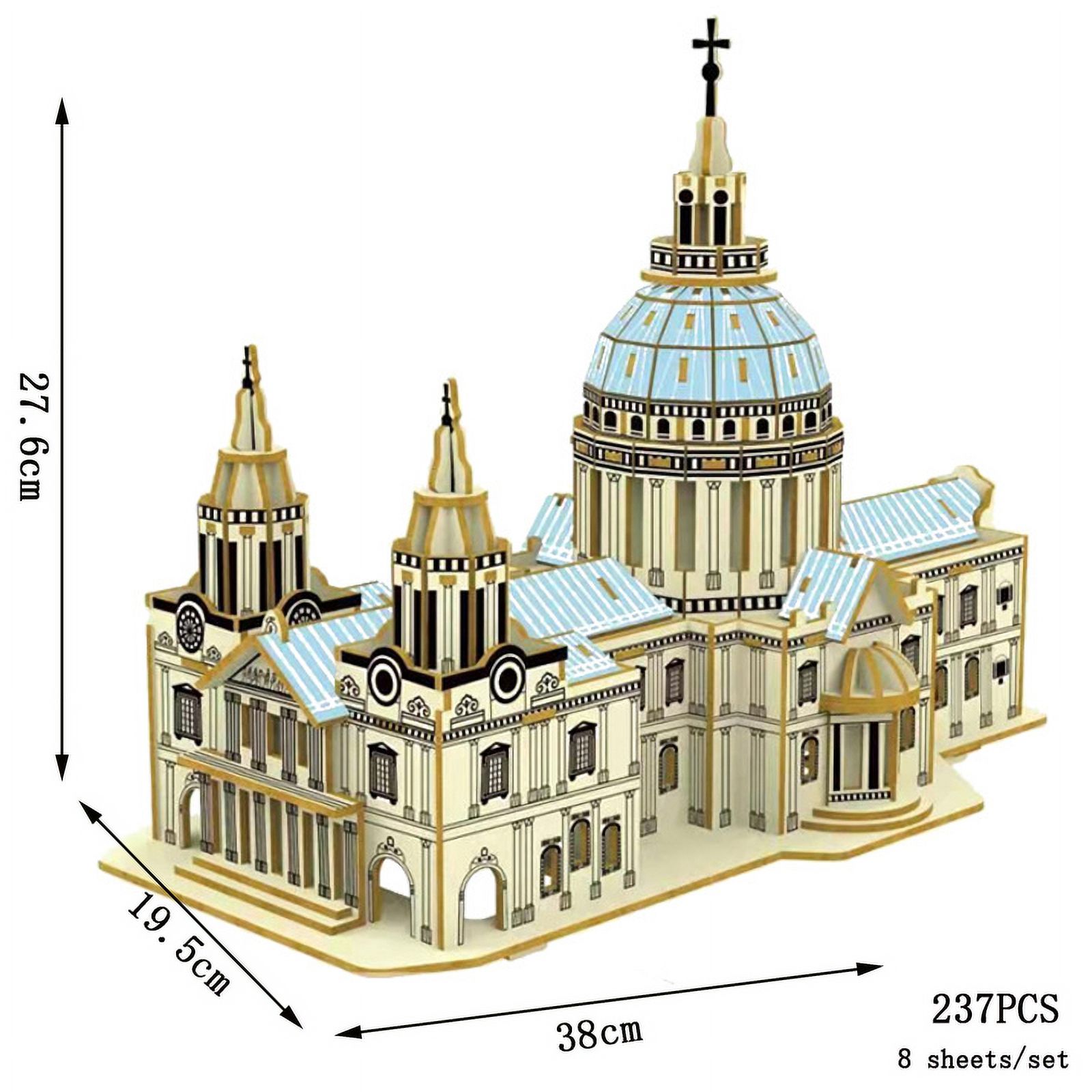 Notre Dame Cathedral Wooden 3D Puzzle Building House Ship Plane Car Jigsaw Model Educational ...