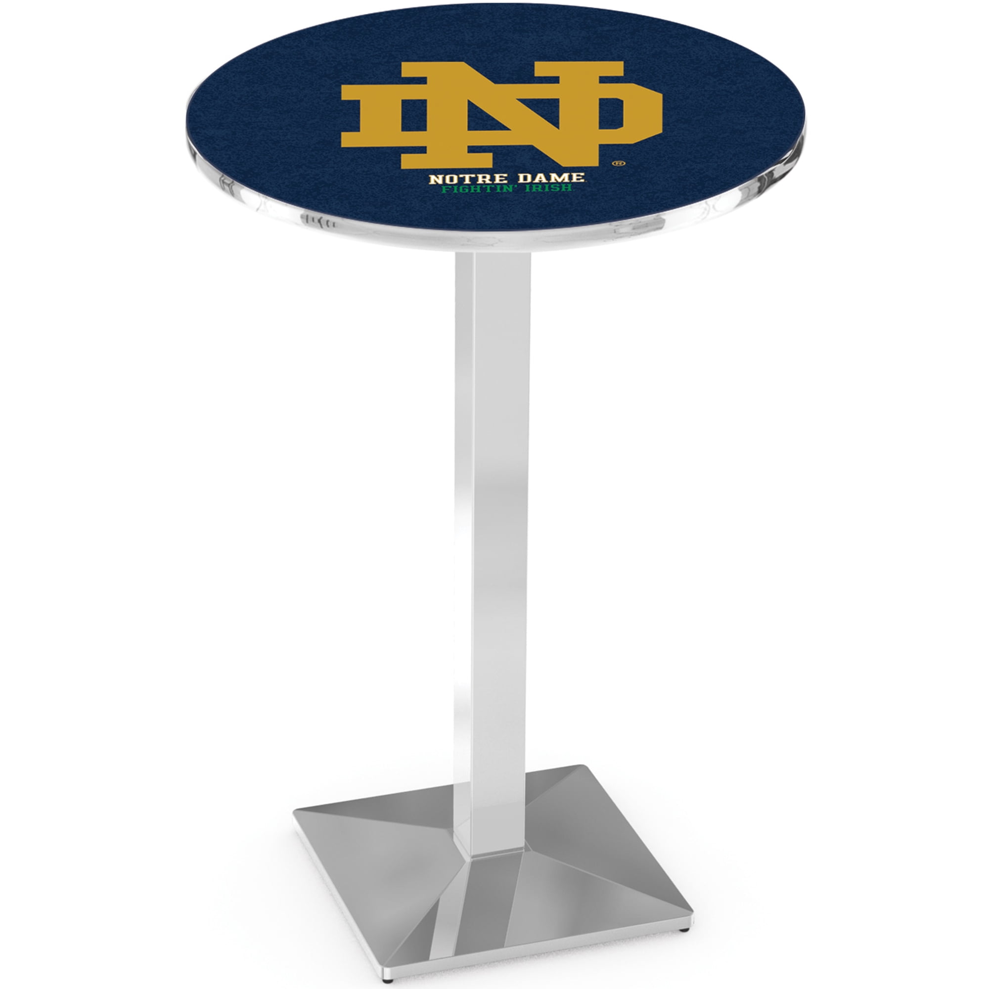 Notre Dame Fighting Irish 36" Alternate Square Base Chrome Pub Table ...