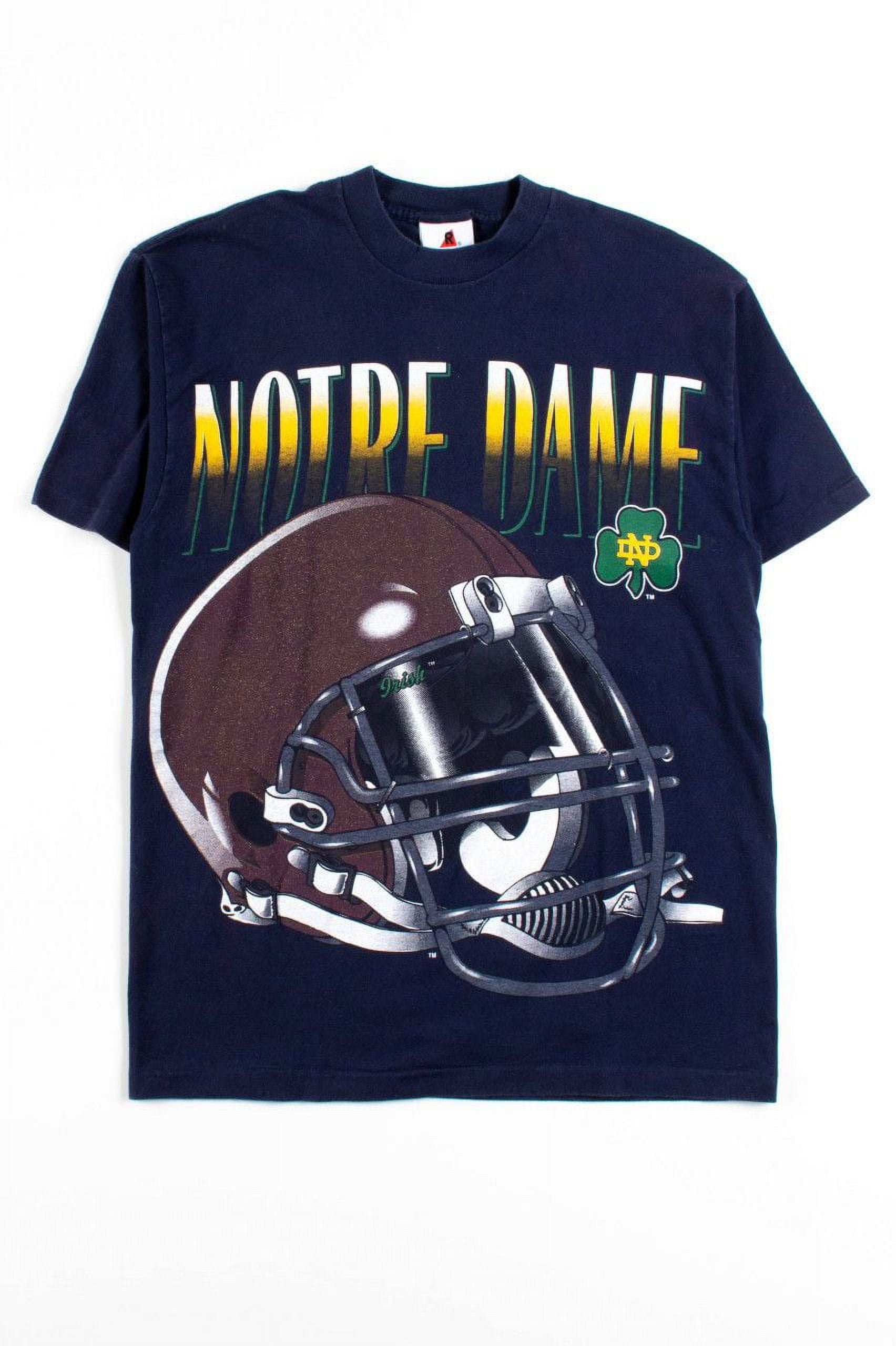Notre Dame Football T-Shirt Vintage Design Shirt, Size L, Tee Navy New ...