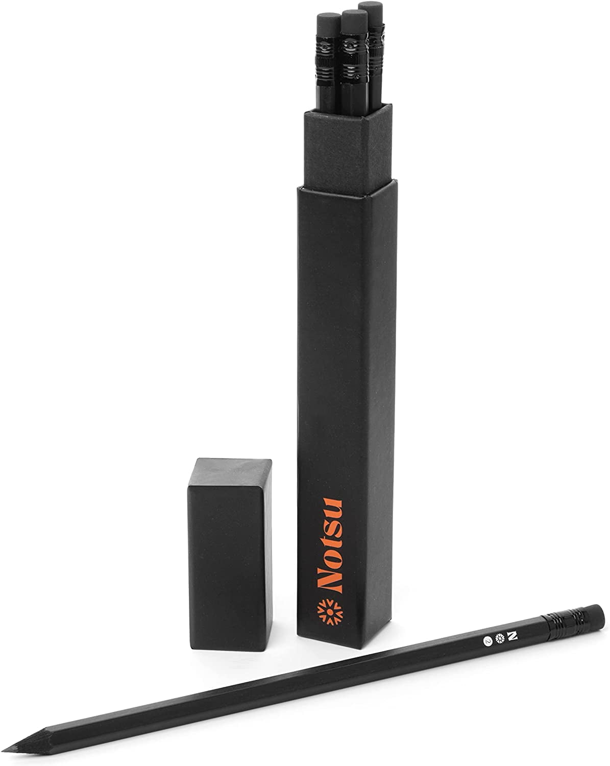 Notsu All-Black No. 2 Pencils | Presharpened Writing Pencils with Black ...