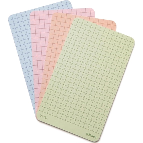 Notsu Graph Grid Colored Note Cards 3x5 inch, 40 ct | Graphing Vertical ...