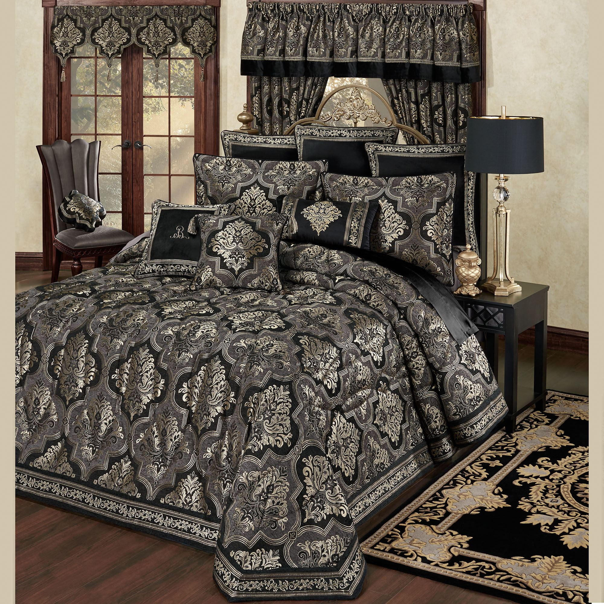 Nottingham Grande Bedspread Black Bedspread Grand Queen - Walmart.com