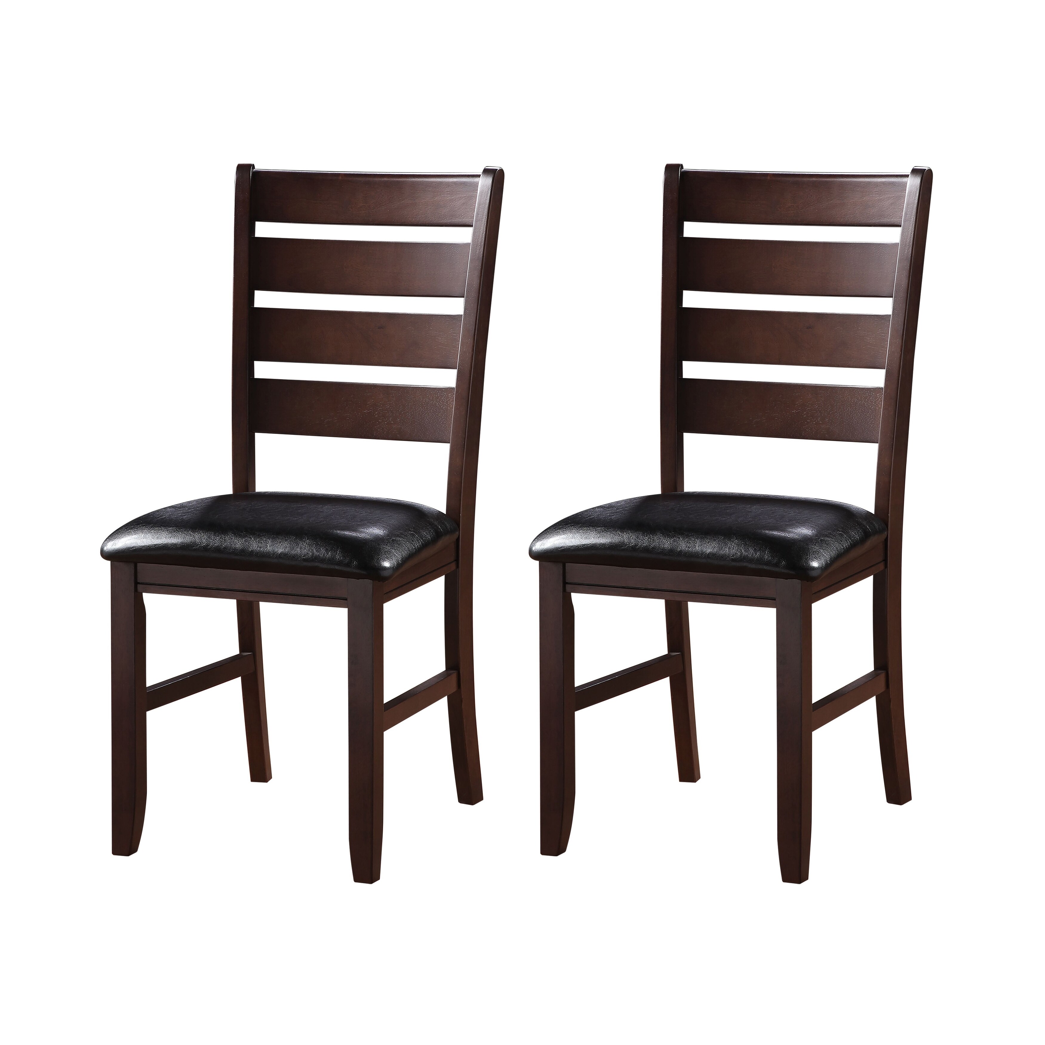 Nottingham Ladder Back Side Chairs (Set of 2) Black/Cherry - Walmart.com