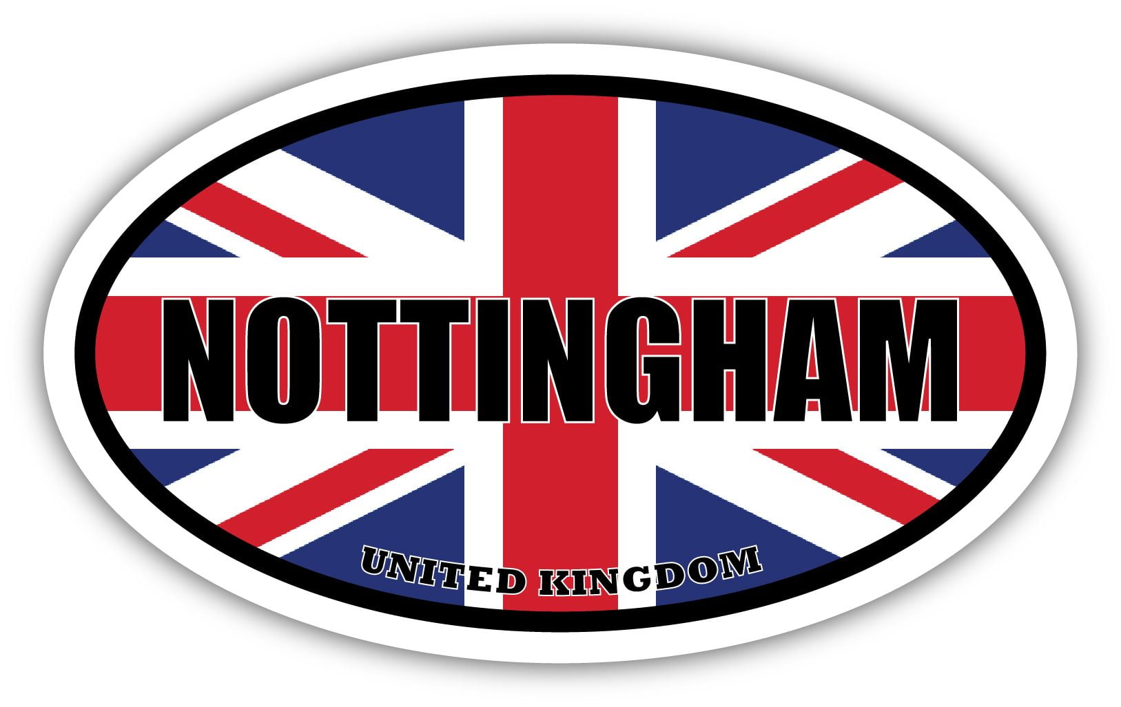 Nottingham United Kingdom Flag Oval Decal Vinyl Bumper Sticker 3x5 ...