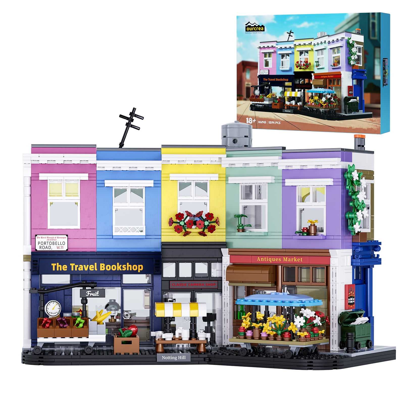 Nottness Hills House Building Blocks Set,Commercial Street Store Hut ...