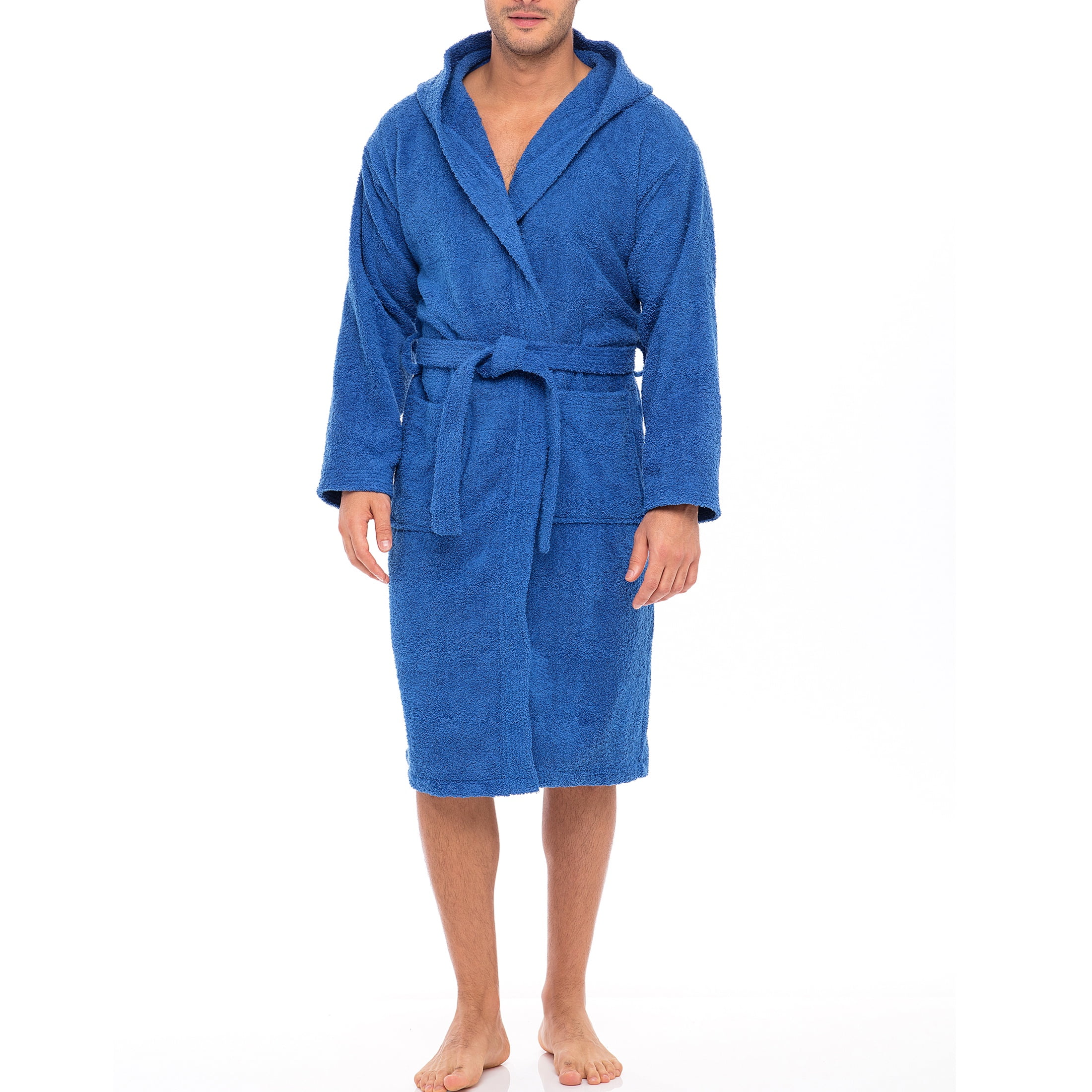 Notus Hooded Bathrobe for Men Soft Spa Nightgowns 100% Cotton Terry ...