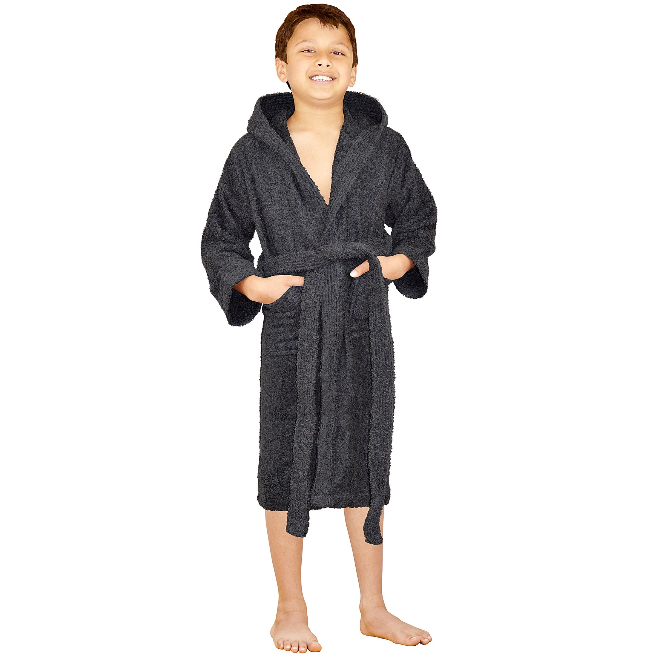 Notus Kids Hooded Bathrobe - Soft 100% Cotton Terry Cloth Robe for Boys ...