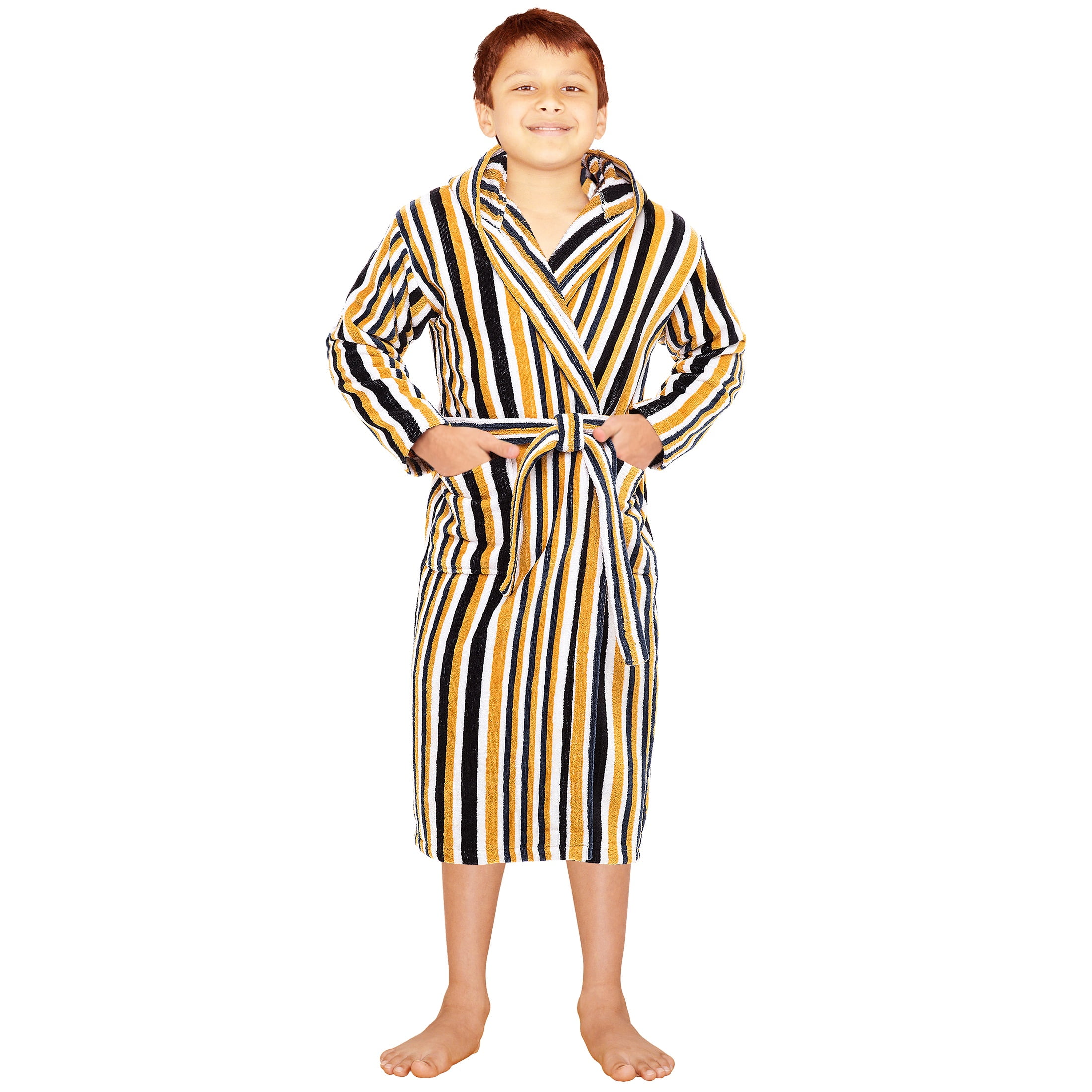 Notus Kids Hooded Bathrobe - Soft 100% Cotton Terry Cloth Robe for Boys ...