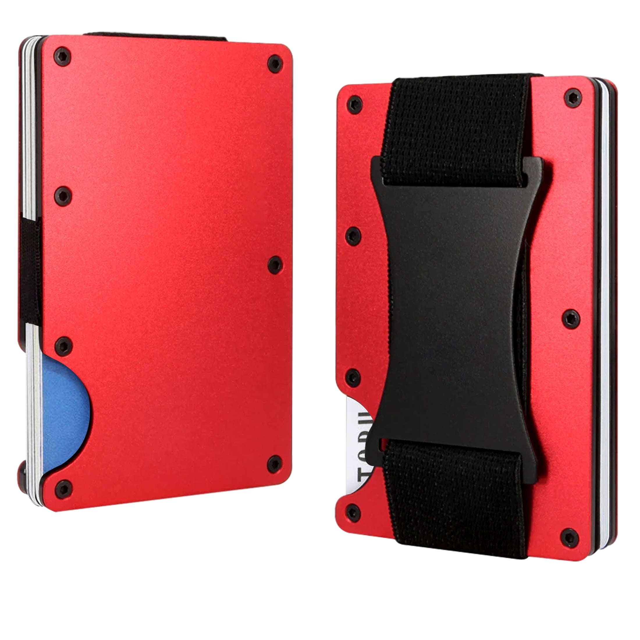 Notus Men Minimalist Aluminum Wallet with Cash Strap Slim Wallet for ...