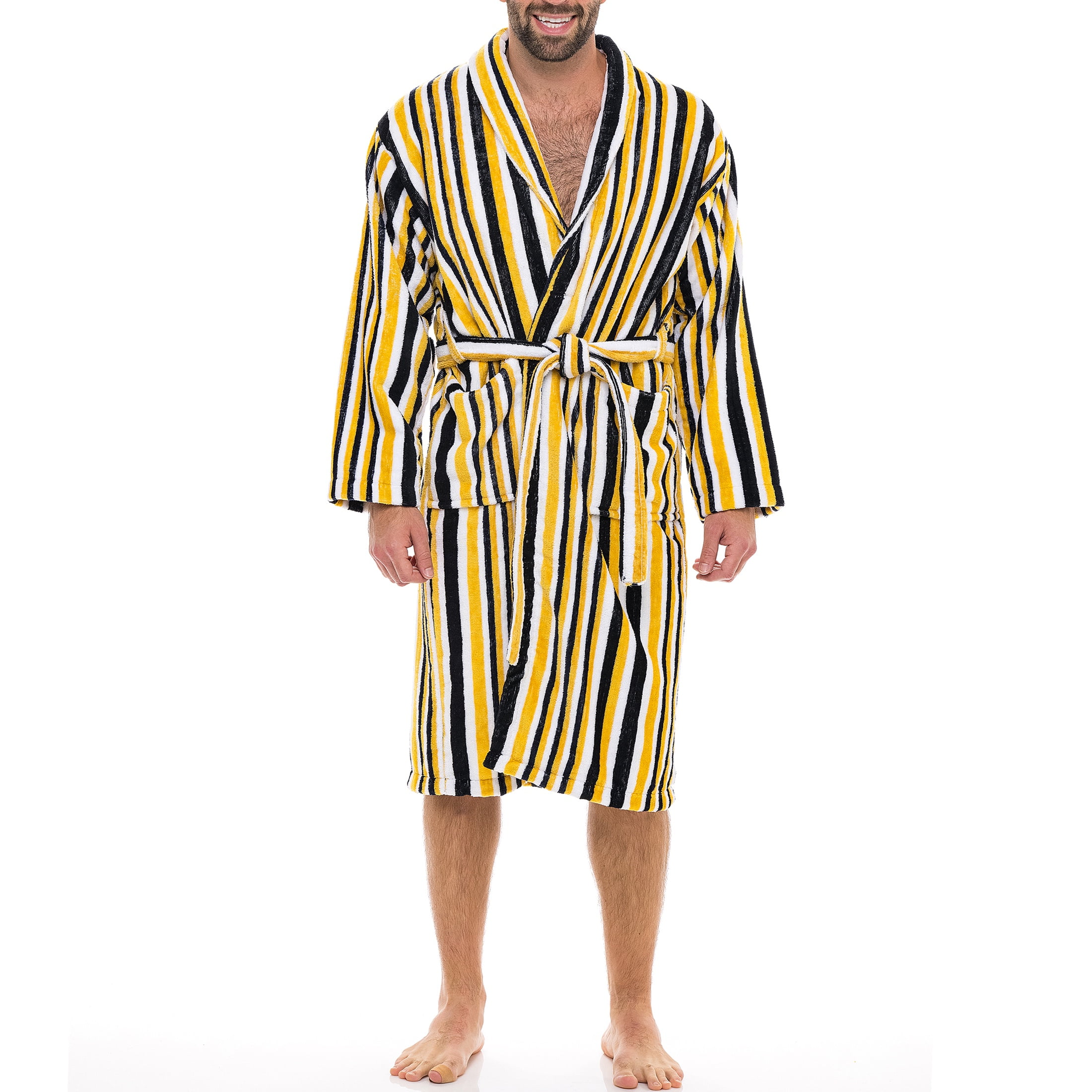 Notus Shawl Collar Bathrobe for Men Soft Spa Nightgowns 100% Cotton ...