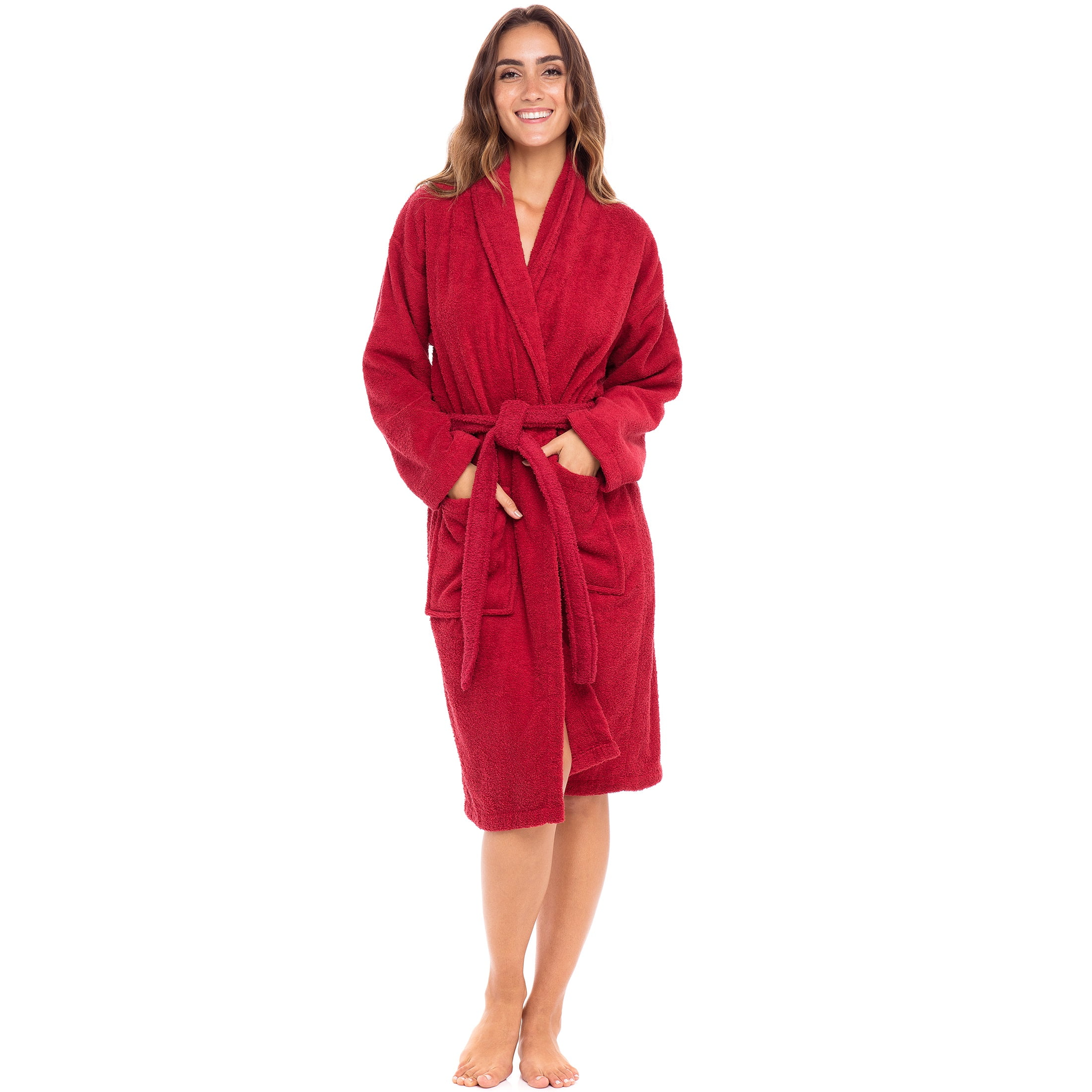 Notus Shawl Collar Bathrobe for Women Soft Spa Nightgowns 100% Cotton Terry robes for men ...
