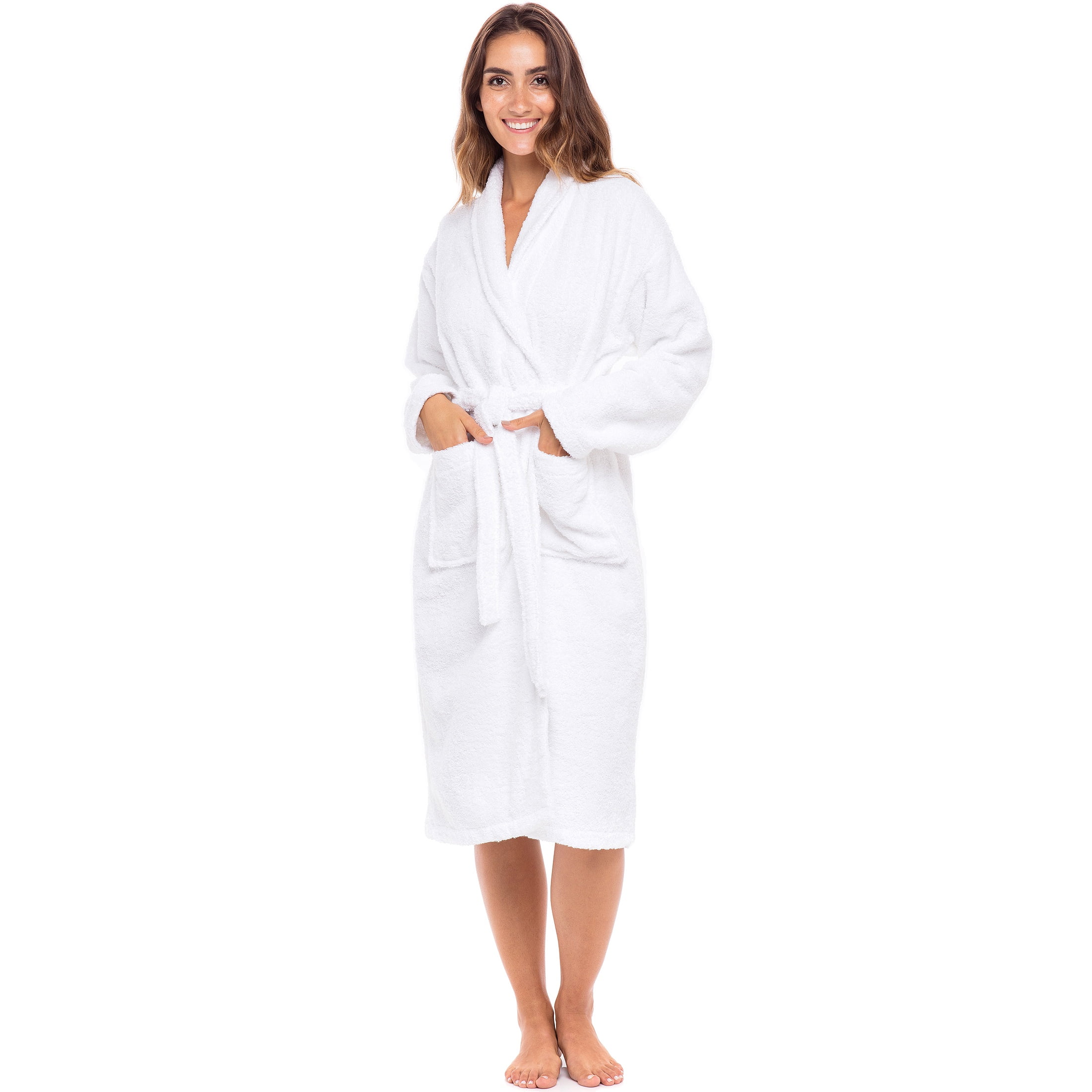 Notus Shawl Collar Bathrobe for Women Soft Spa Nightgowns 100% Cotton ...