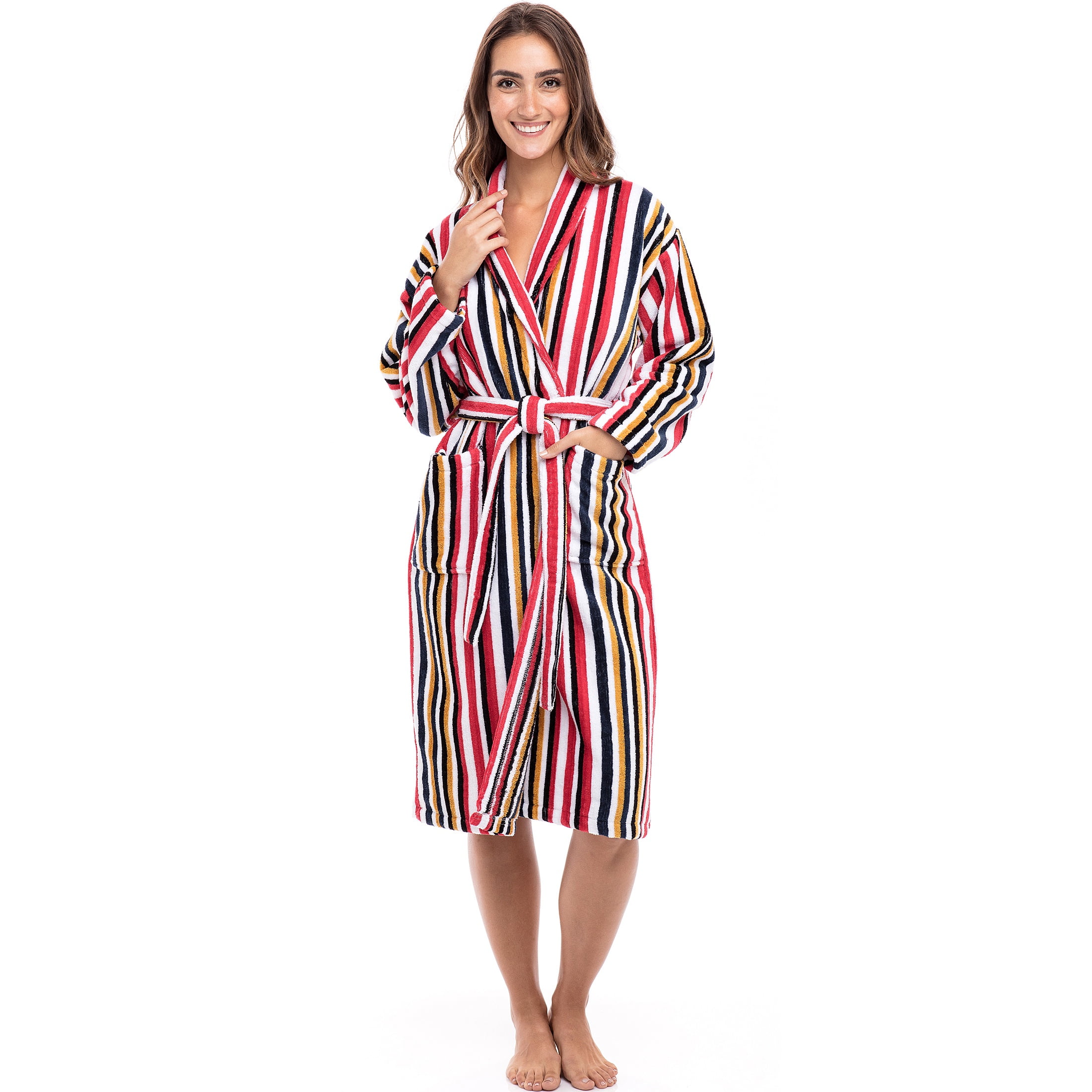 Notus Shawl Collar Bathrobe for Women Soft Spa Nightgowns 100% Cotton ...