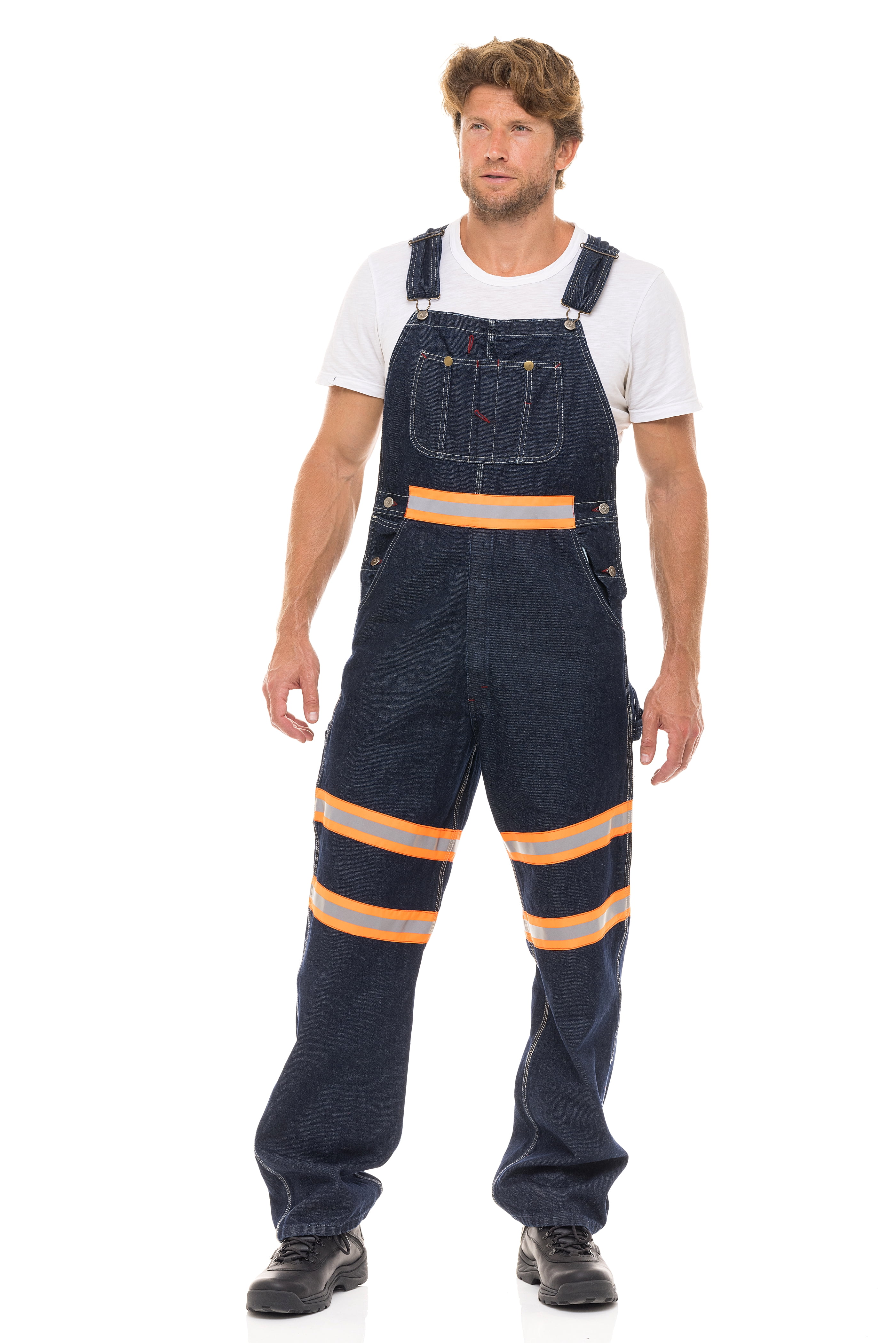 NotusWears Men's Hi-vis Bib Overall Denim Heavy-Duty Workwear With ...
