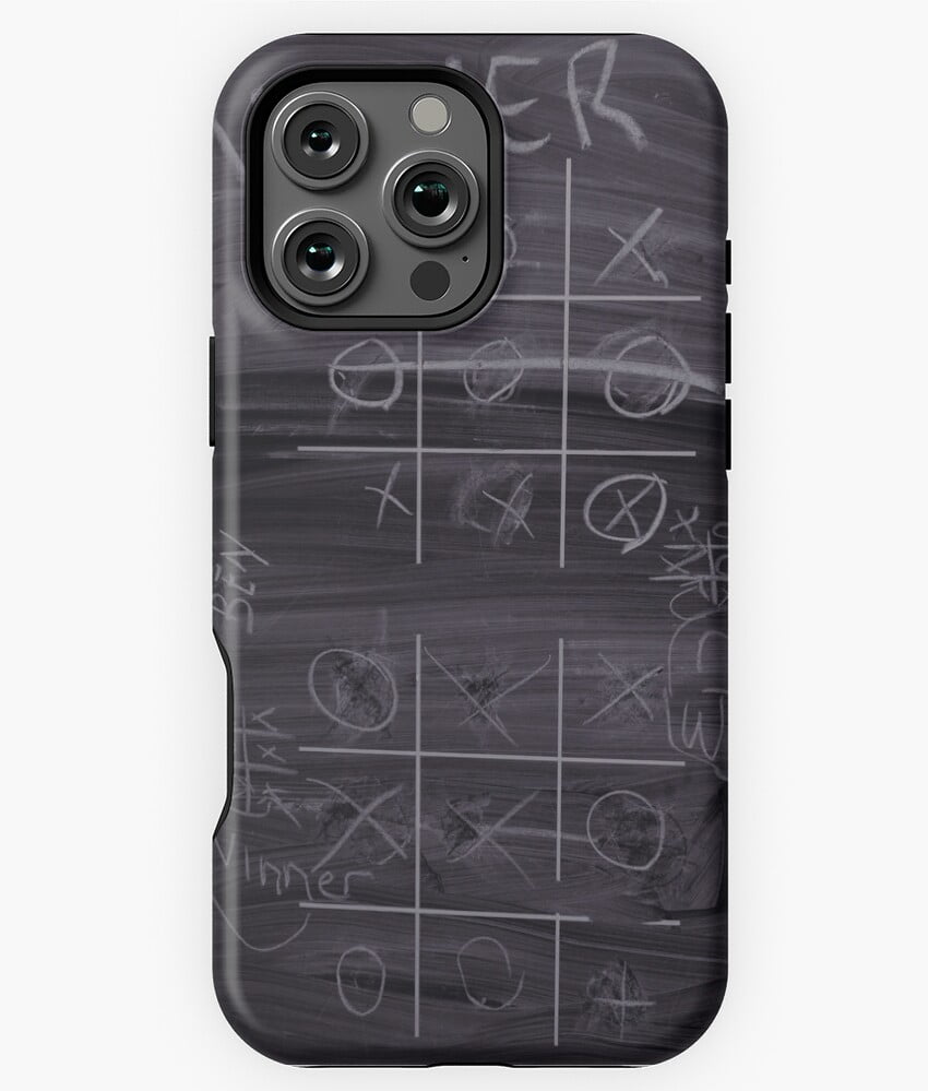 Noughts And Crosses Blackboard Game Phone Case for iPhone 16 15 14 13 ...