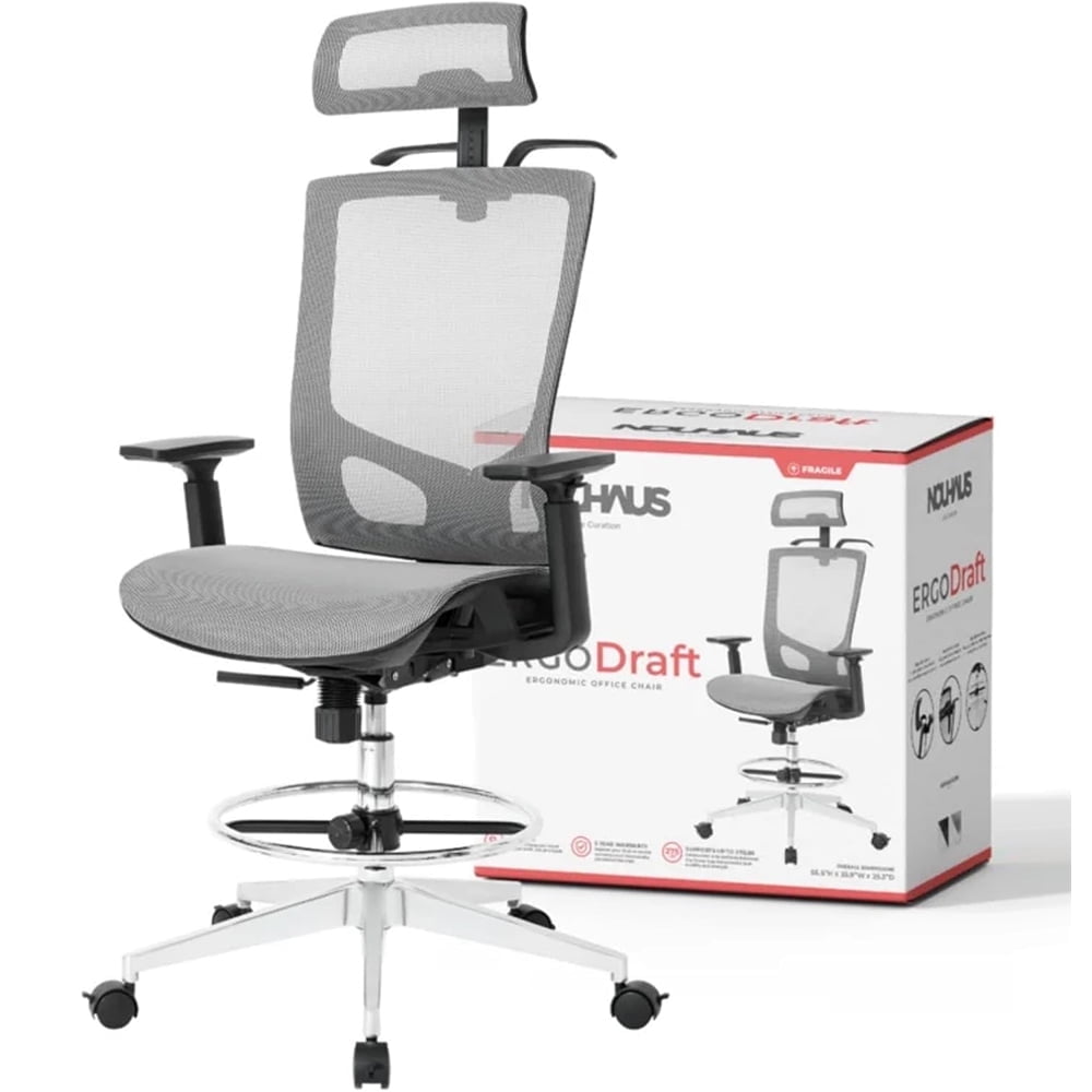 Nouhaus High Back Drafting Office Chair Ergonomic Mesh Computer Chair ...