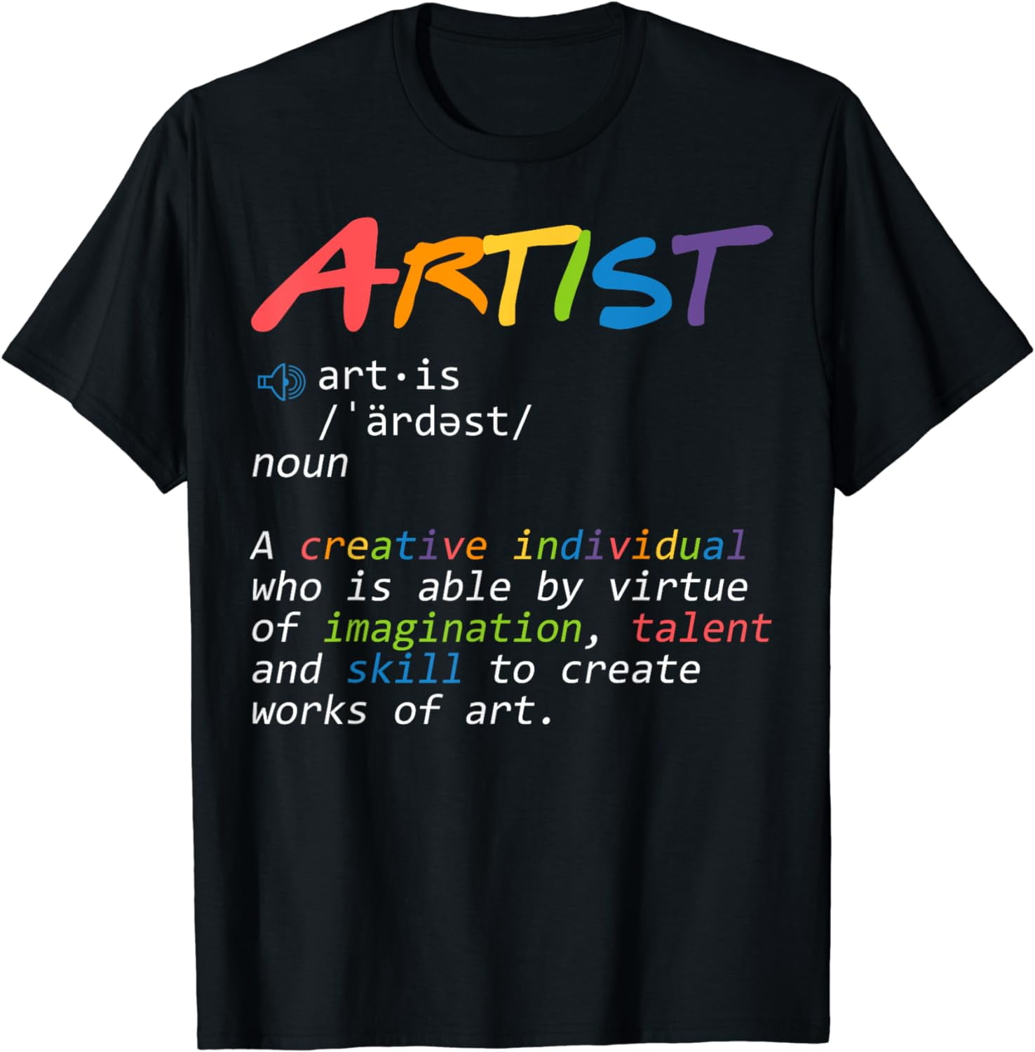 Noun Artist Definition Paintbrush Painter T-Shirt - Walmart.com