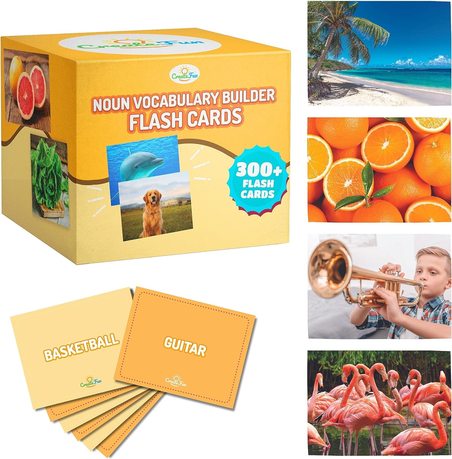 Noun Vocabulary Builder Flash Cards - 300 Educational Photos - ESL, ELL ...