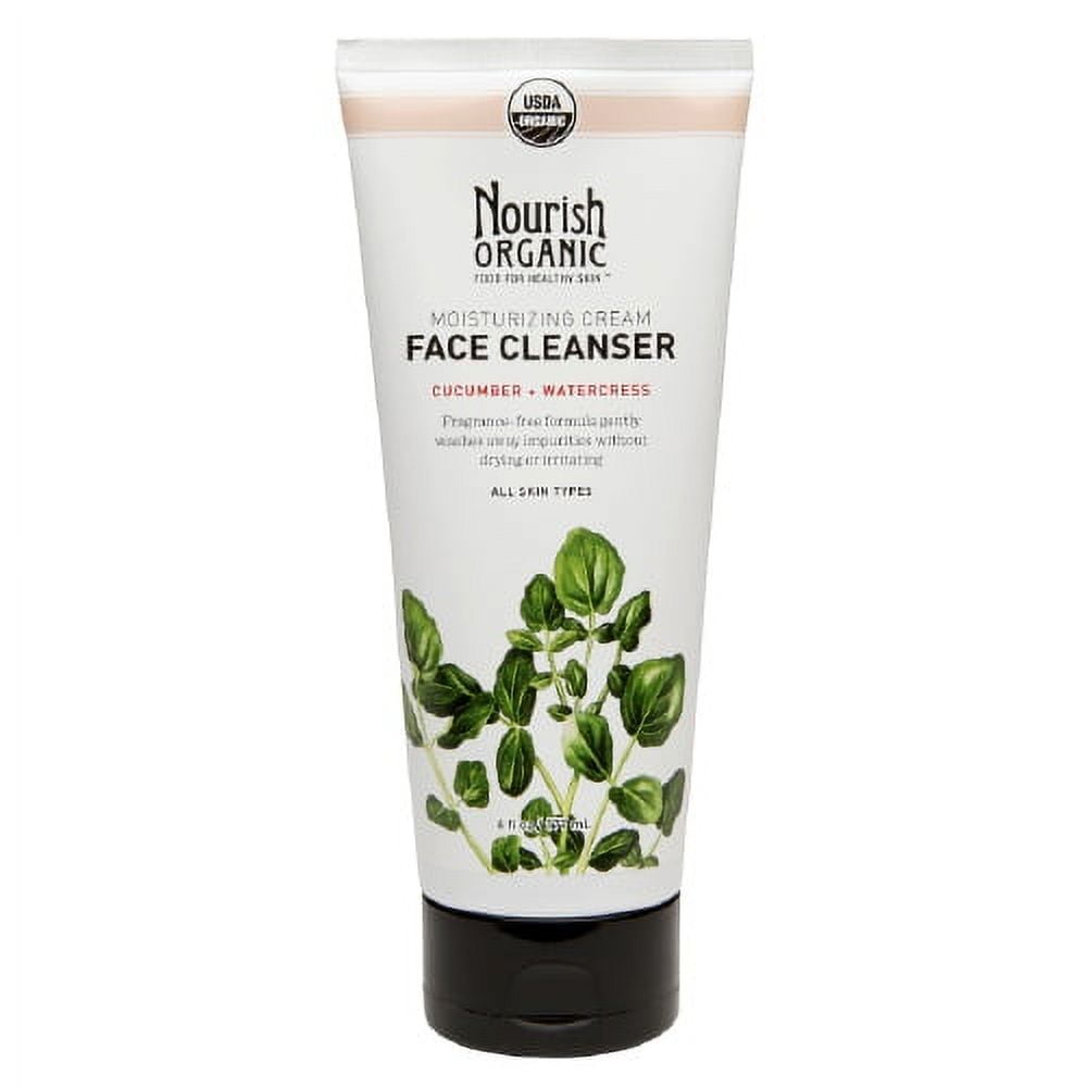 Nourish Organic Moisturizing Face Cleanser Cream, Cucumber + Watercress ...