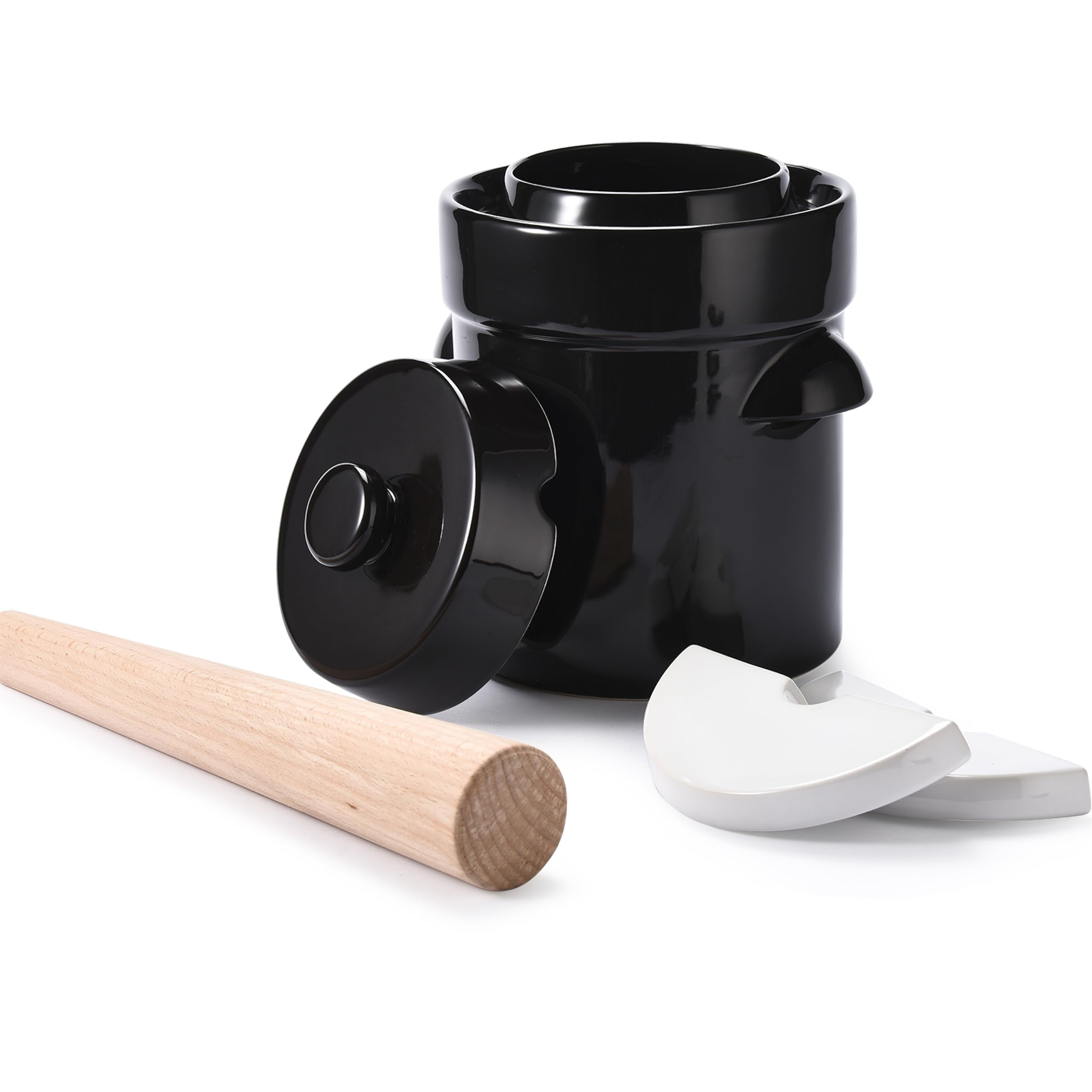 Nourished Essentials Fermentation Crock Jar - Sauerkraut, Onggi, Kimchi ...