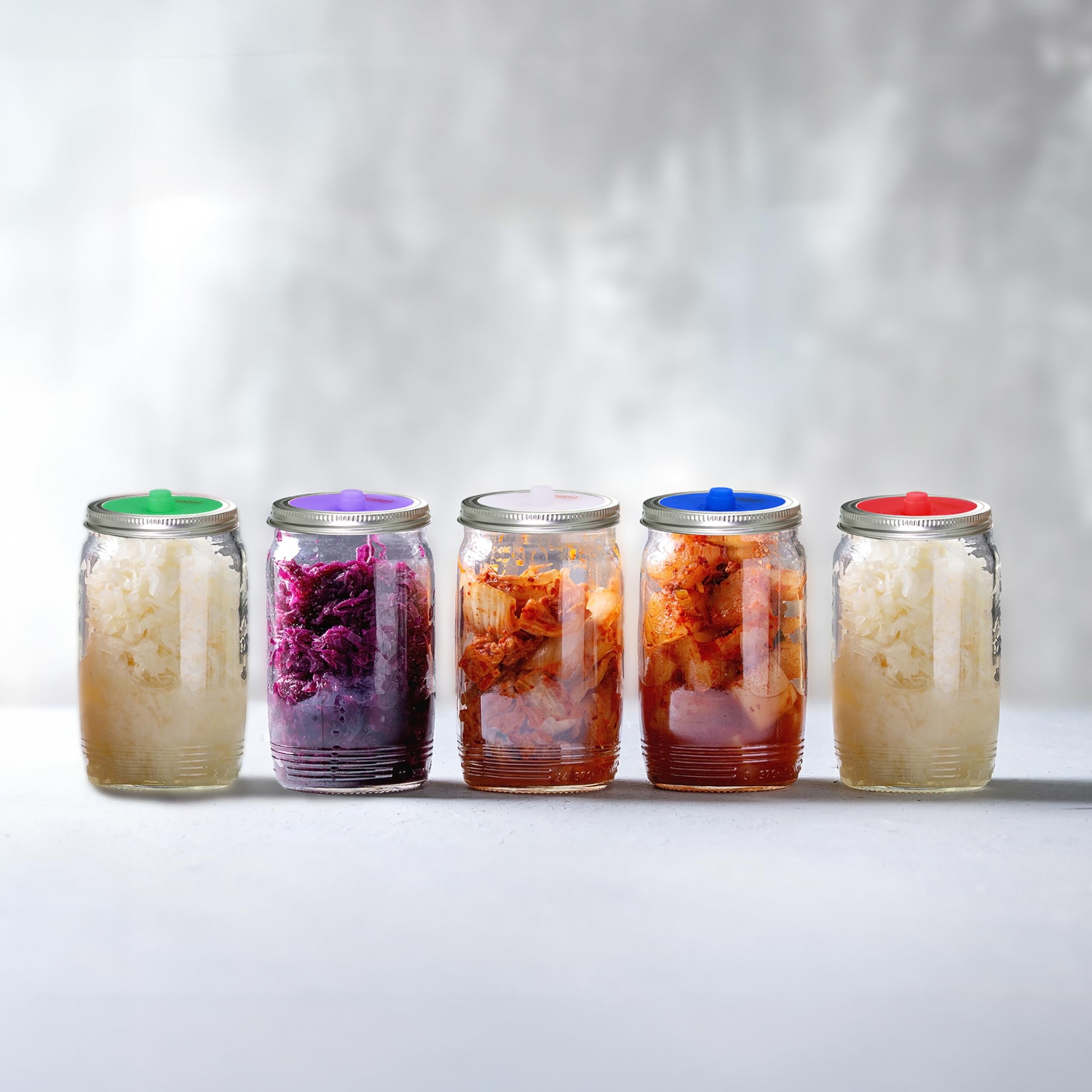 Nourished Essentials Fermentation Lids for Wide Mouth Mason Jars - 3.2 ...