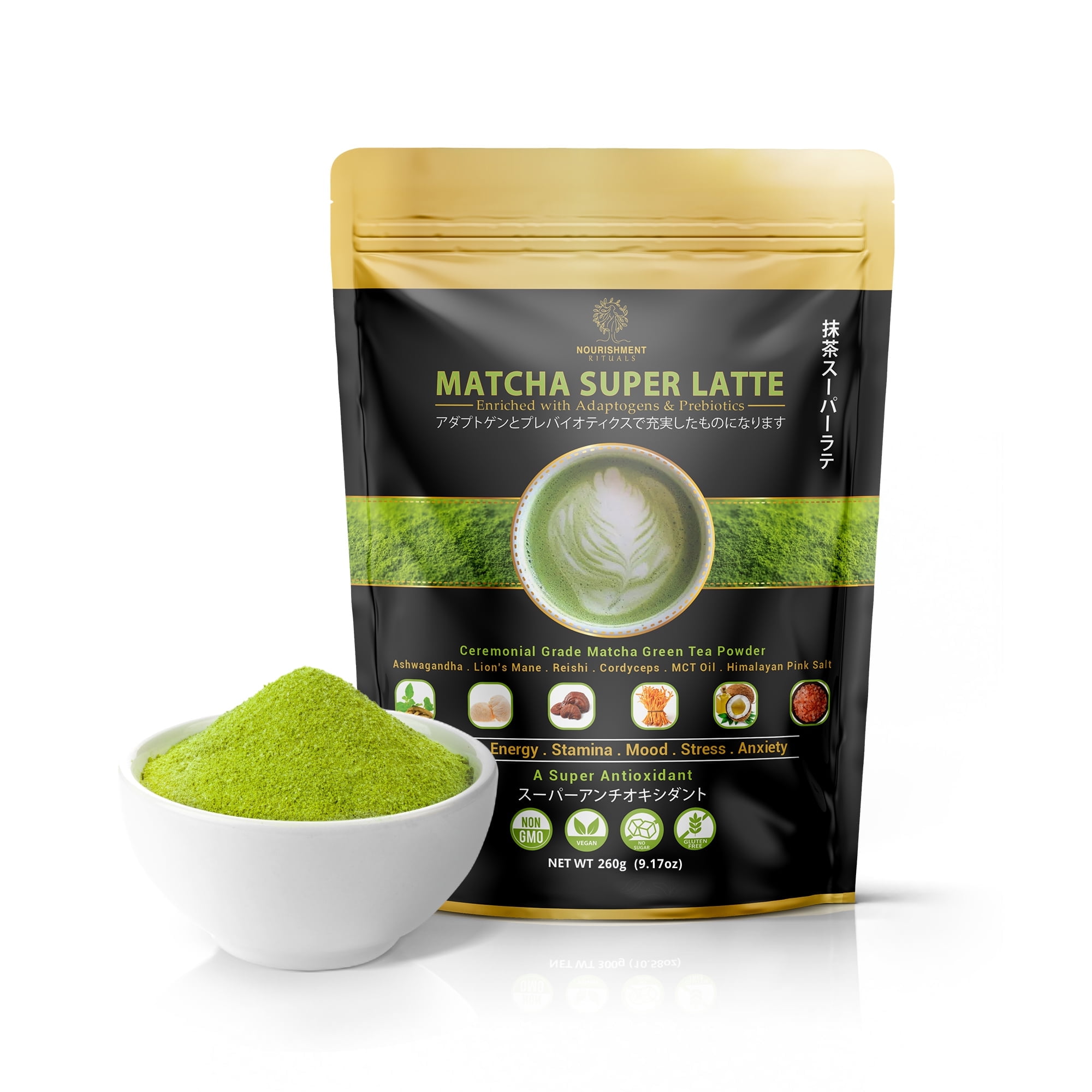 Nourishment Rituals Authentic Matcha Super Latte | Ashwagandha | Lion's ...