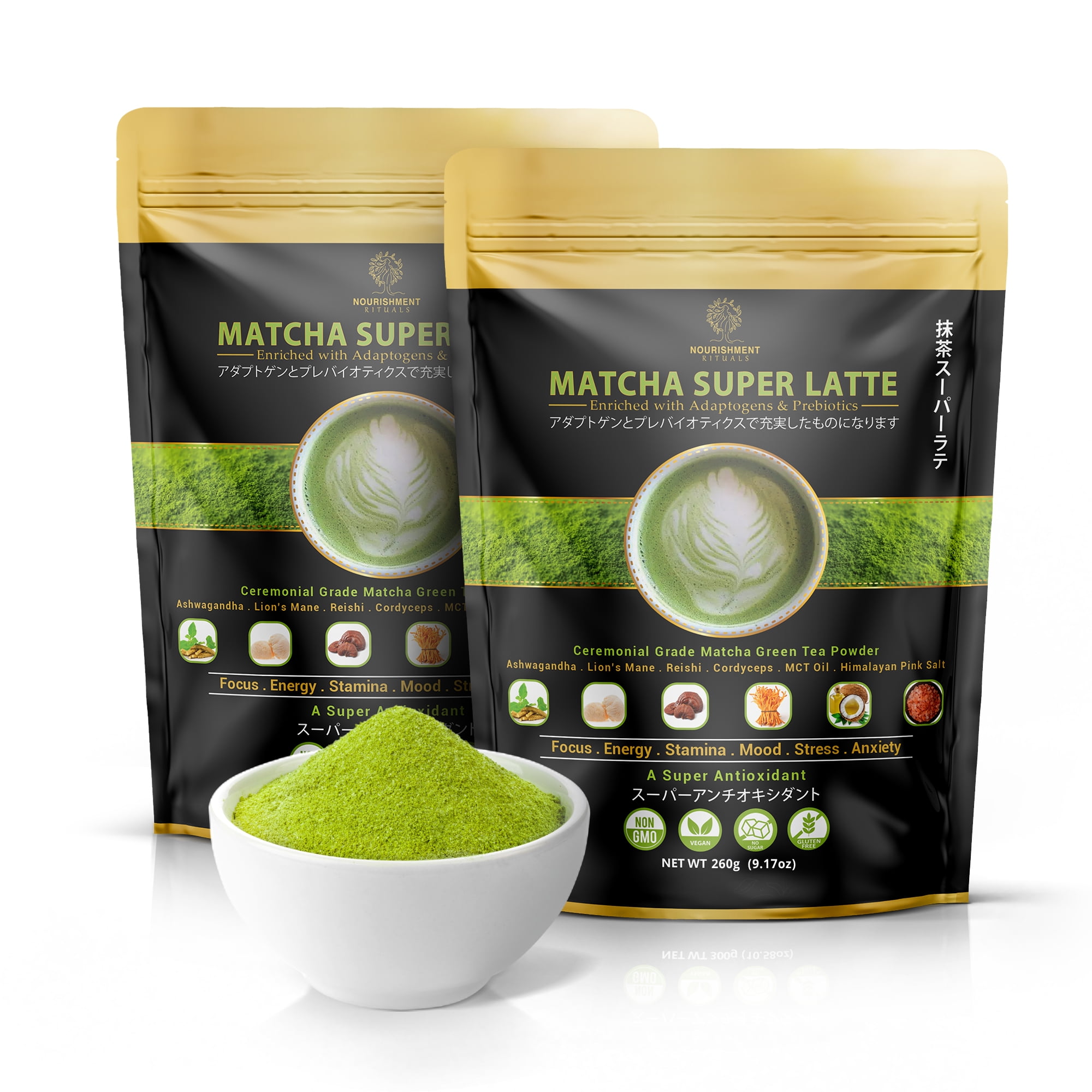 Nourishment Rituals Authentic Matcha Super Latte Ashwagandha Lion's ...