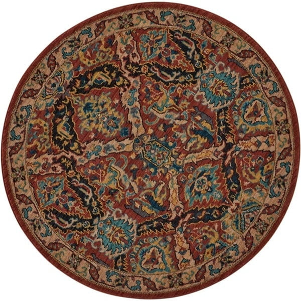 Nourison 2020 Area Rug Multi 5' Round Synthetic,Polyester Oriental 6 ...