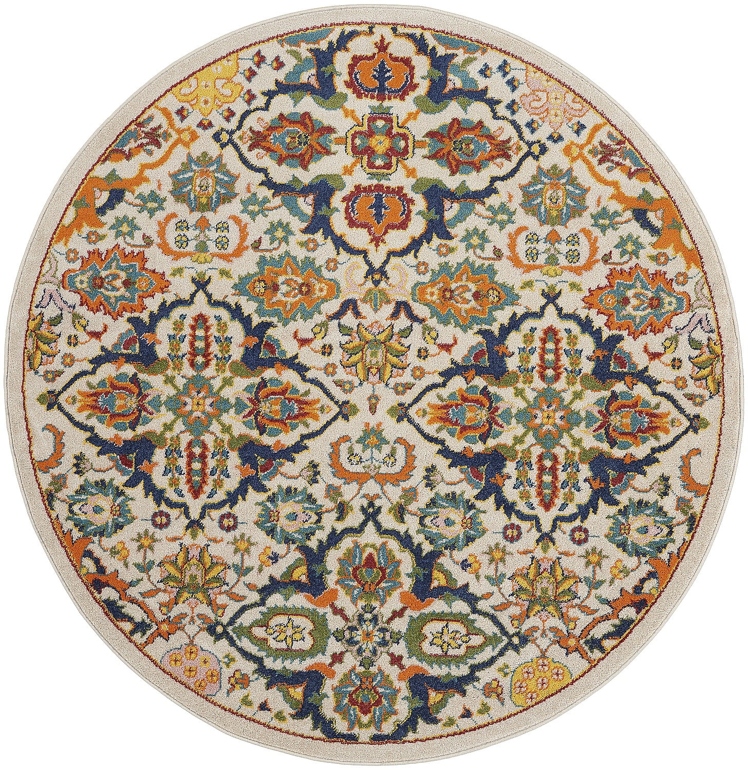 Nourison Allur Bohemian Ivory Multicolor 4' x round Area Rug (4 Round ...