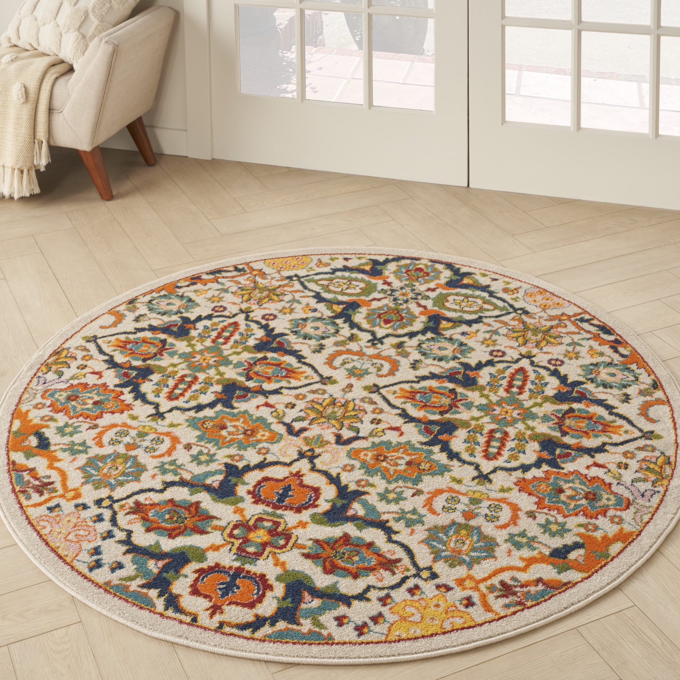 Nourison Allur Persian Ivory/Multi 5'3" x round Area Rug (5 Round) - Walmart.com