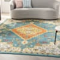 Nourison Allur Persian Turquoise Ivory 9' x 12' Area Rug, (9x12 ...
