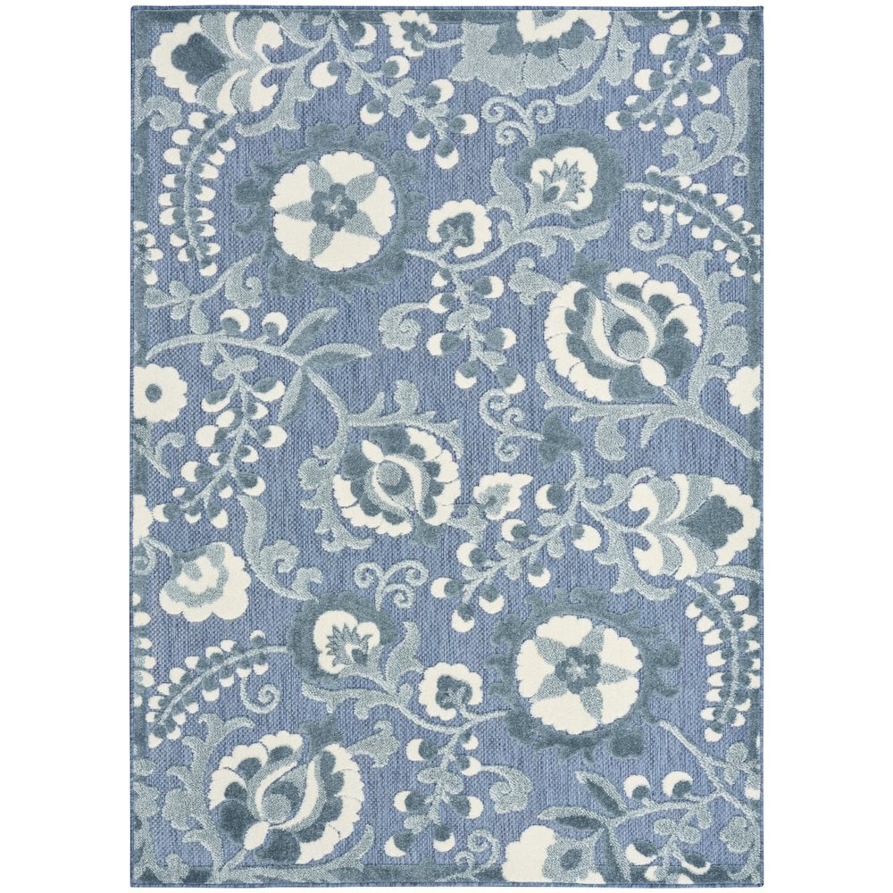 Nourison Home Aloha 3'6" x 5'6" Blue Farmhouse Rug - Walmart.com