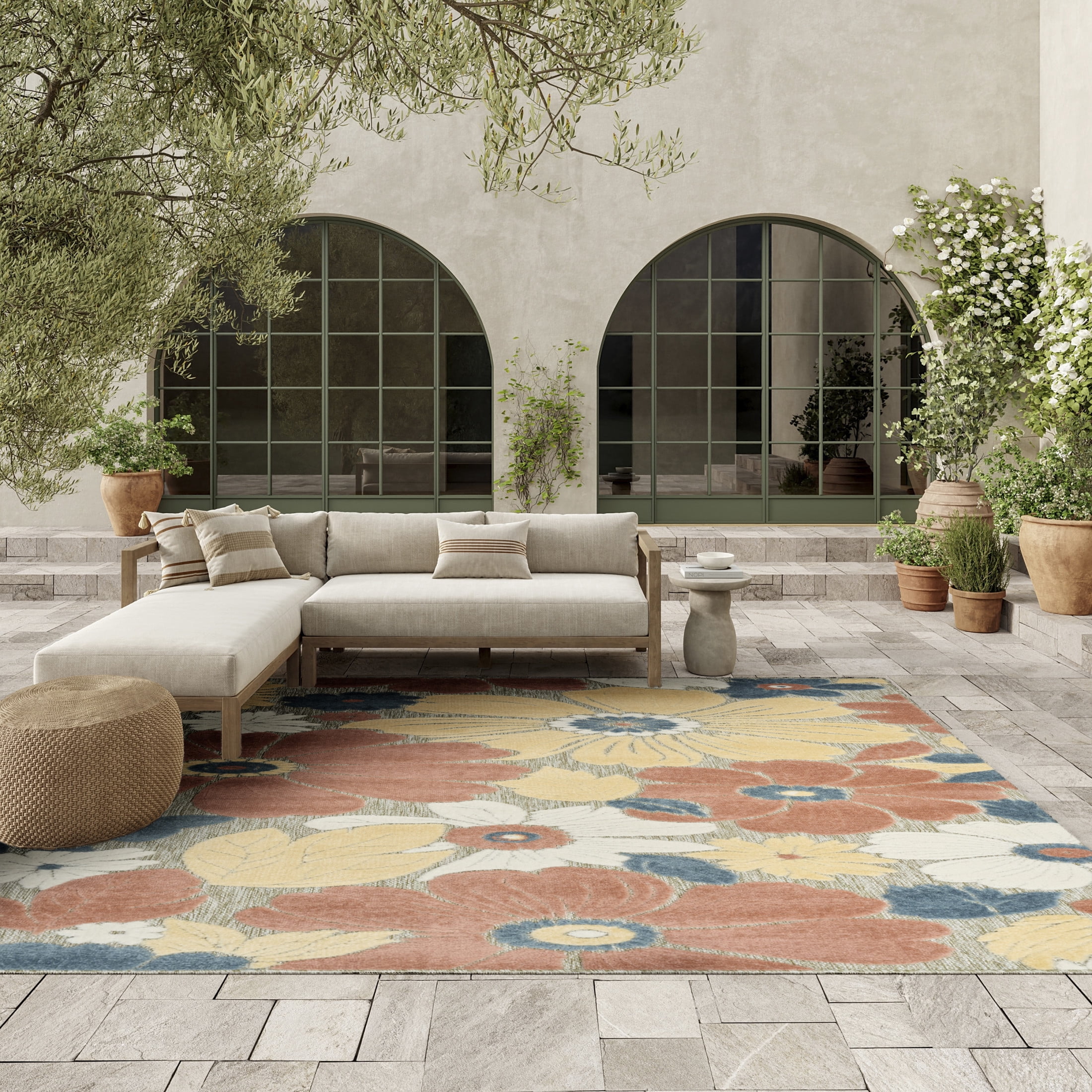 Nourison Aloha 7'10" x 10'6" Rose Modern Rug - Walmart.com