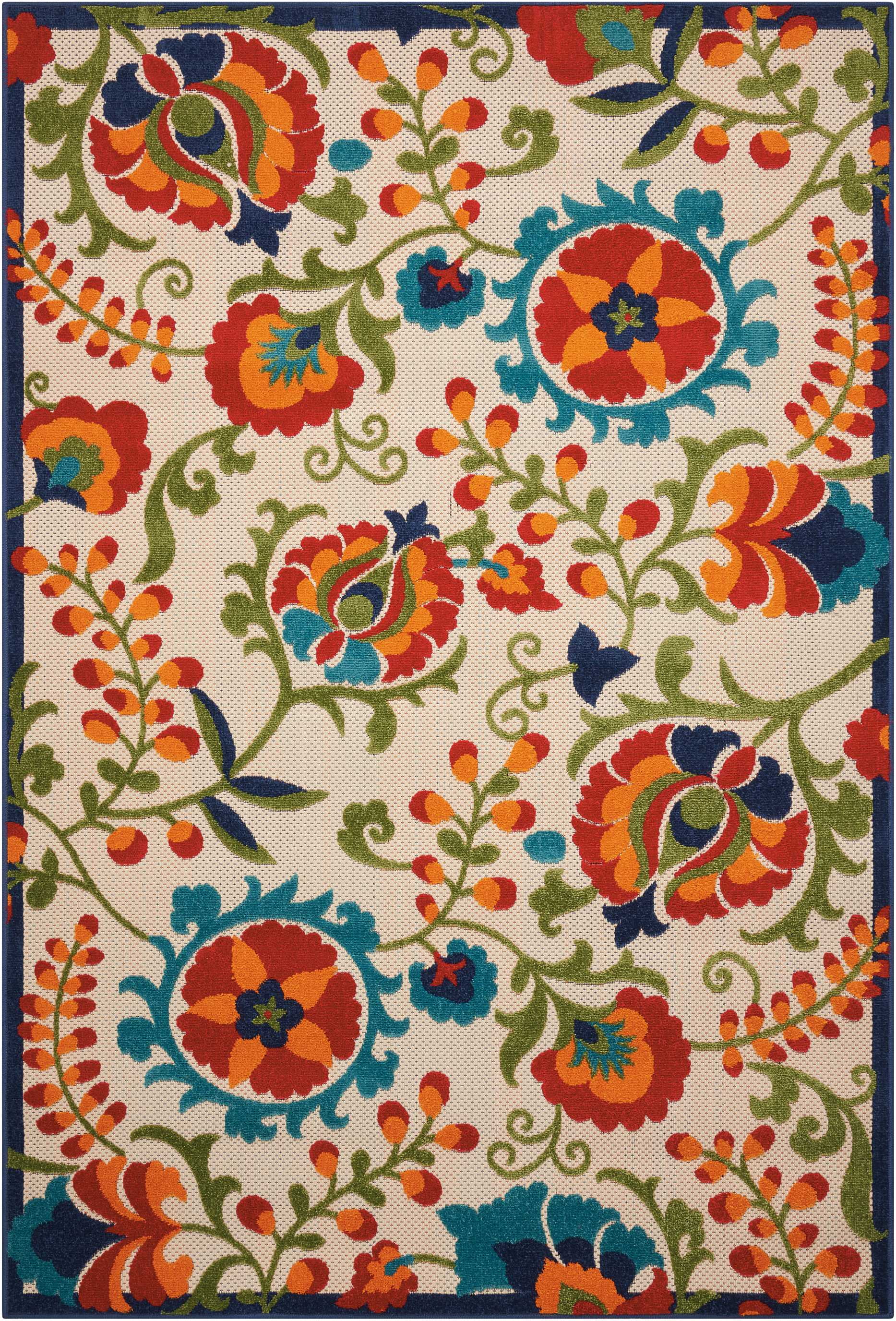 Nourison Aloha Bright Floral Multicolor Indoor/Outdoor Area Rug ...