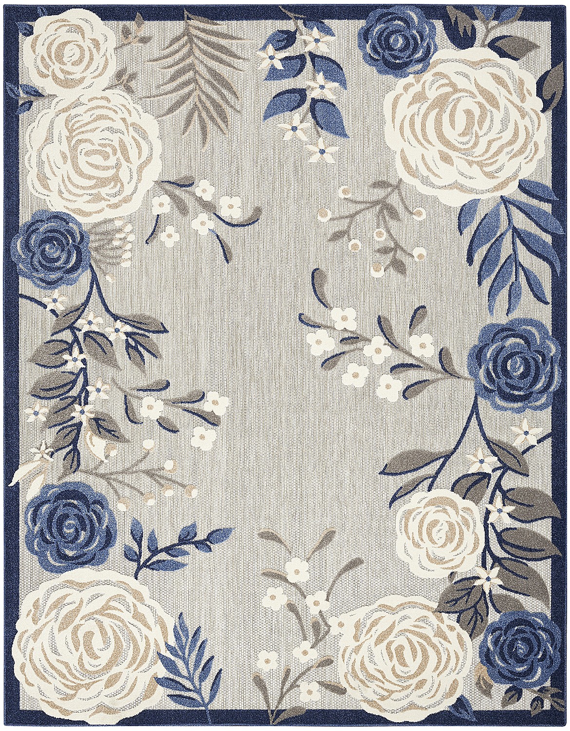 Nourison Aloha Indoor/Outdoor Tropical Botanical Ivory/Multi 7' x 10 ...