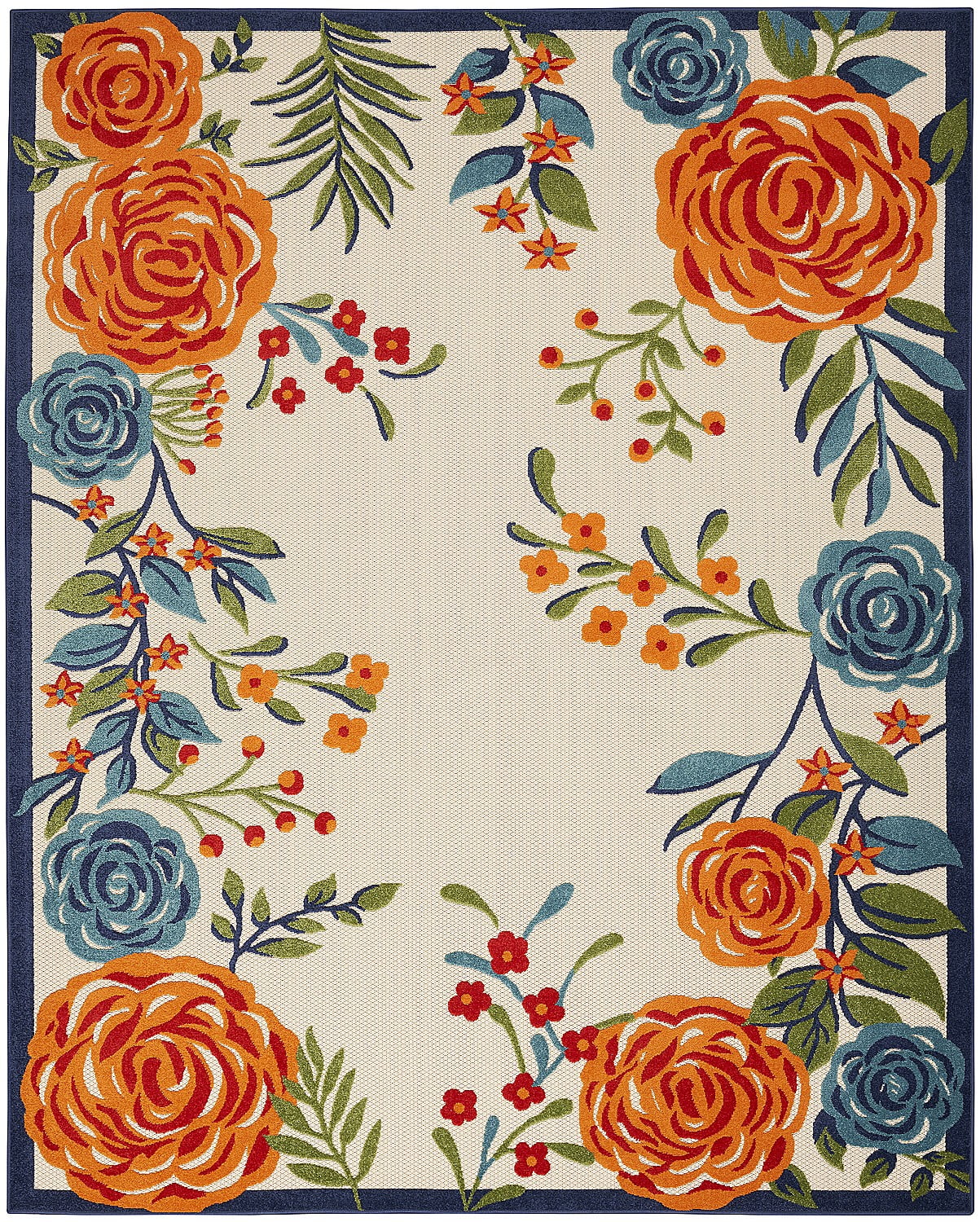 Nourison Aloha Indoor/Outdoor Patio Floral Multicolor 6' x 9' Area Rug ...