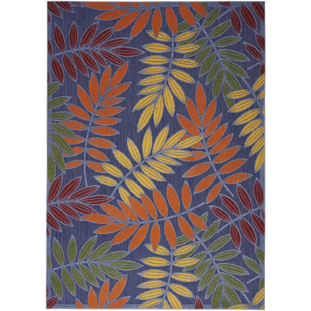 Nourison Aloha Indoor/Outdoor Navy Multicolor 5'3" x 7'5" Area Rug (5x7 ...