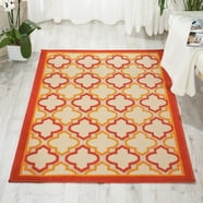Nourison Essentials Indoor/Outdoor Red 4' x round Area Rug, (4 Round ...