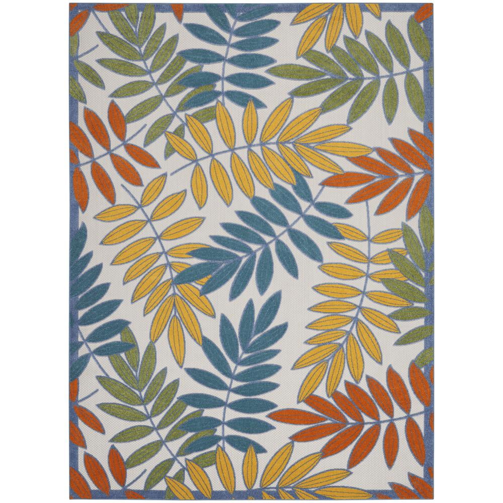 Nourison Aloha Indoor/Outdoor Tropical Botanical Ivory/Multi 7' x 10 ...