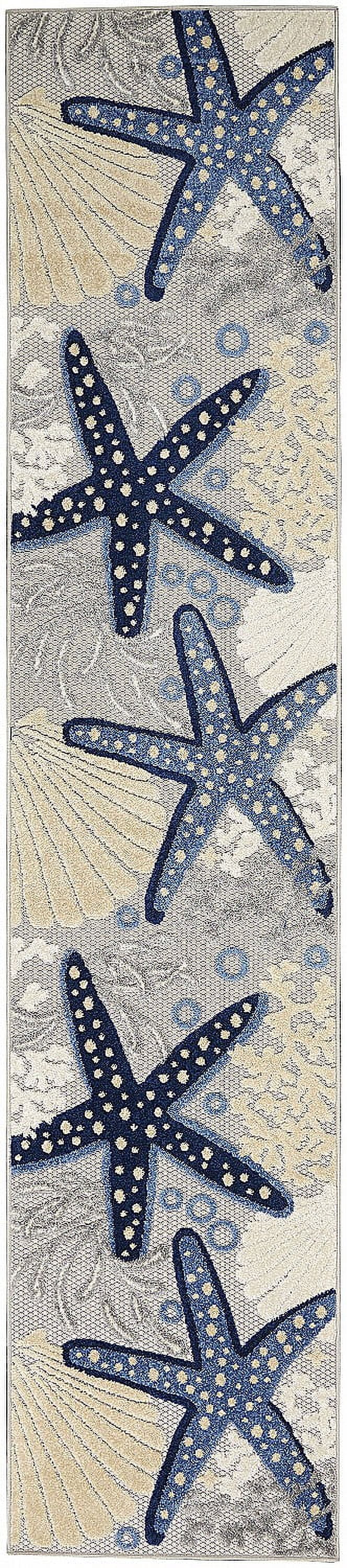 Nourison Aloha Indoor/outdoor Tropical Blue/Grey Area Rug - Walmart.com