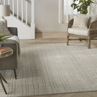 Nourison Natural Texture All-over design Ivory Grey 5'3" x 7' Area Rug ...