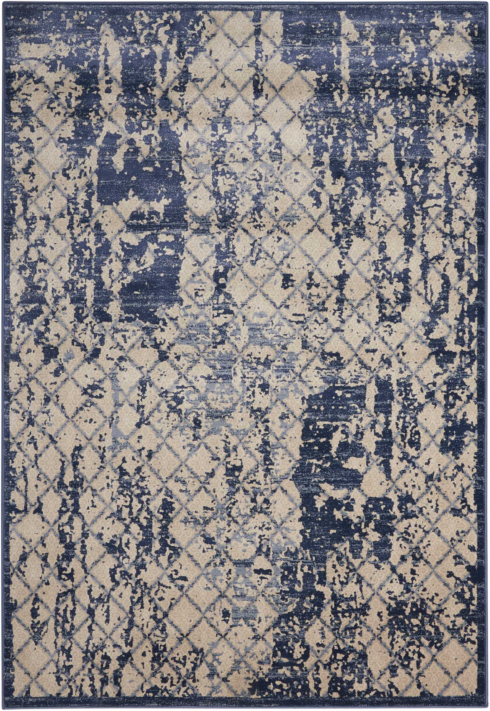 Nourison Ararat Ivory/Navy Area Rug ARA05 3'9" x 5'9" - Walmart.com