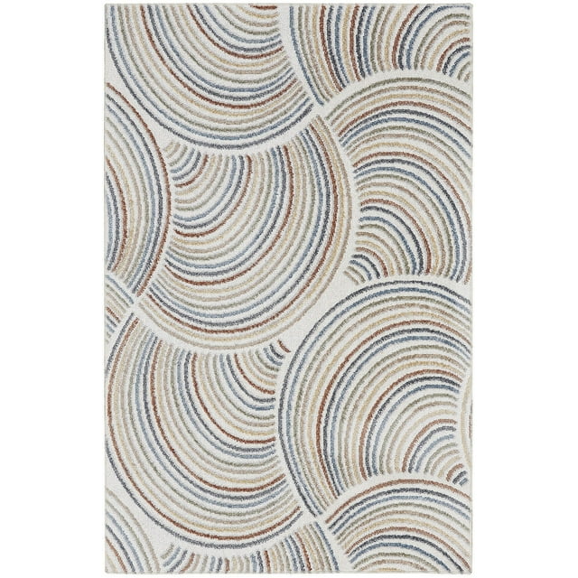 Nourison Astra Machine Washable Abstract Ivory/Multi 3'3" x 5' Kids ...