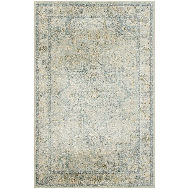 Nourison Astra Machine Washable Persian Light Blue 3'3" x 5' Area Rug ...