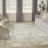 Nourison Astra Machine Washable Persian Light Blue 9' x 12' Area Rug ...