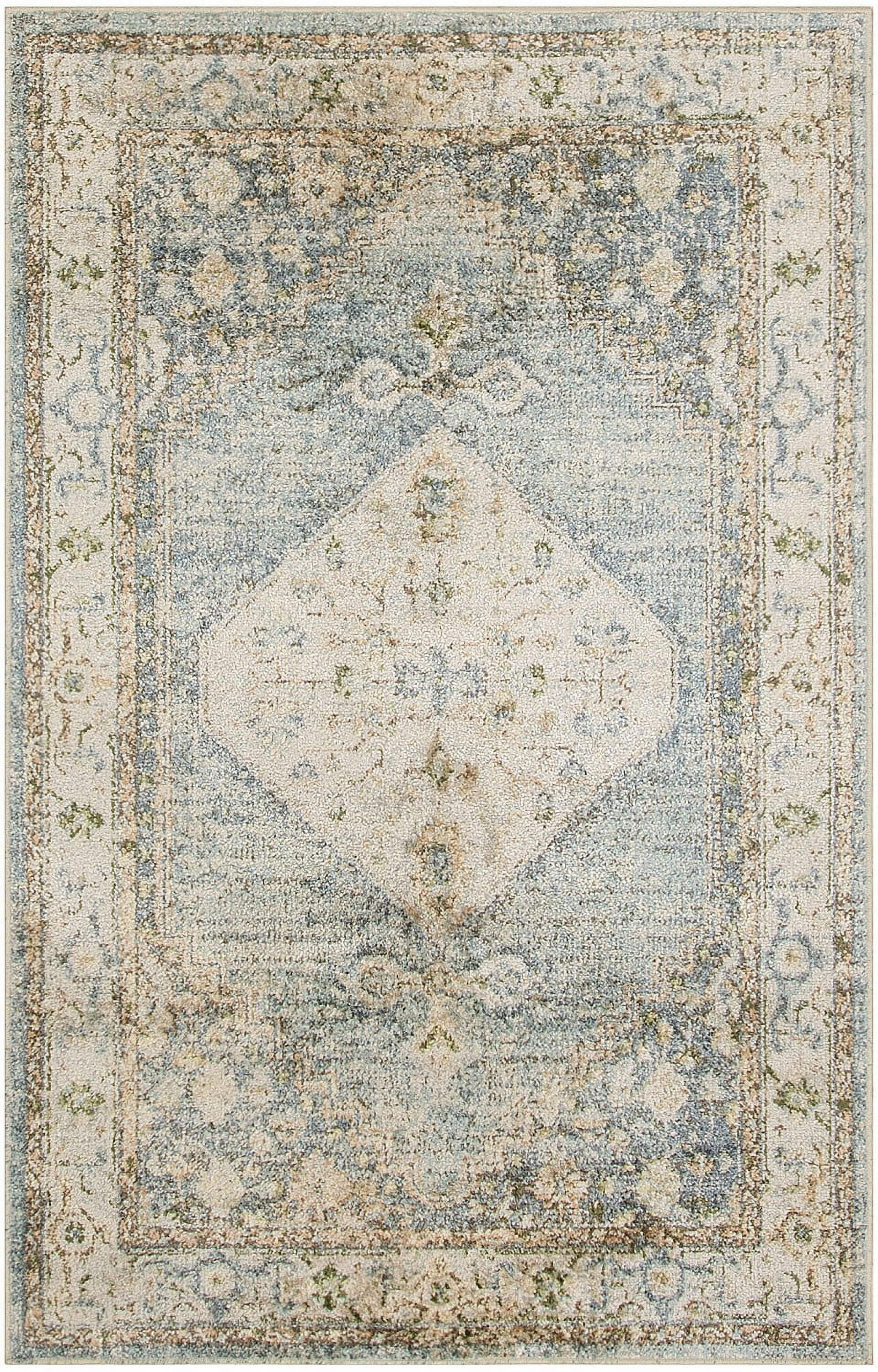 Nourison Astra Machine Washable Persian Silver Blue 2'2" x 4' Area Rug ...