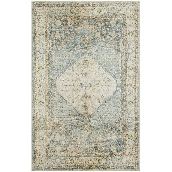 Nourison Astra Machine Washable Persian Silver Blue 2'2" x 4' Area Rug ...